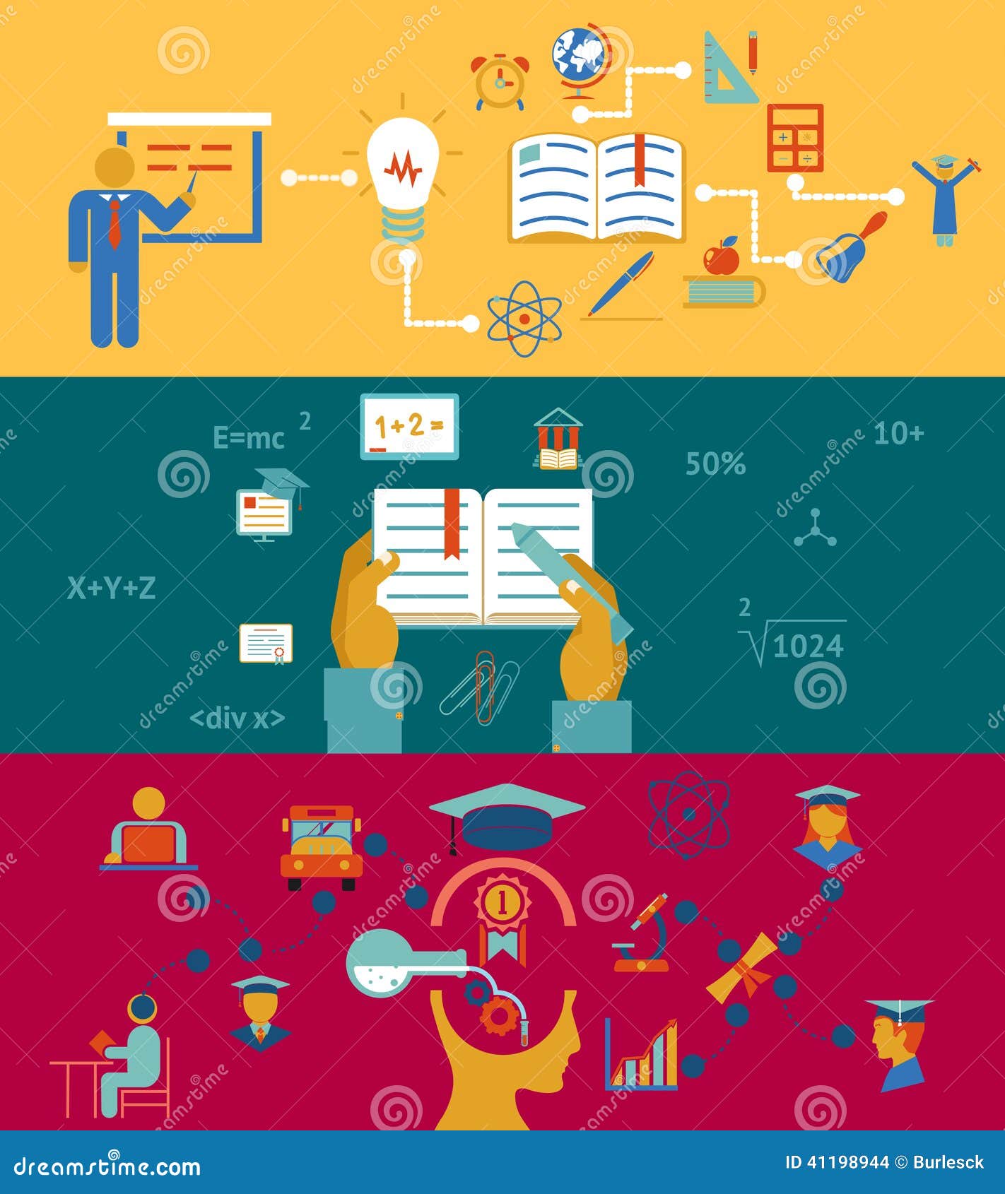 Education and Learning Banners Stock Vector - Illustration of formula ...