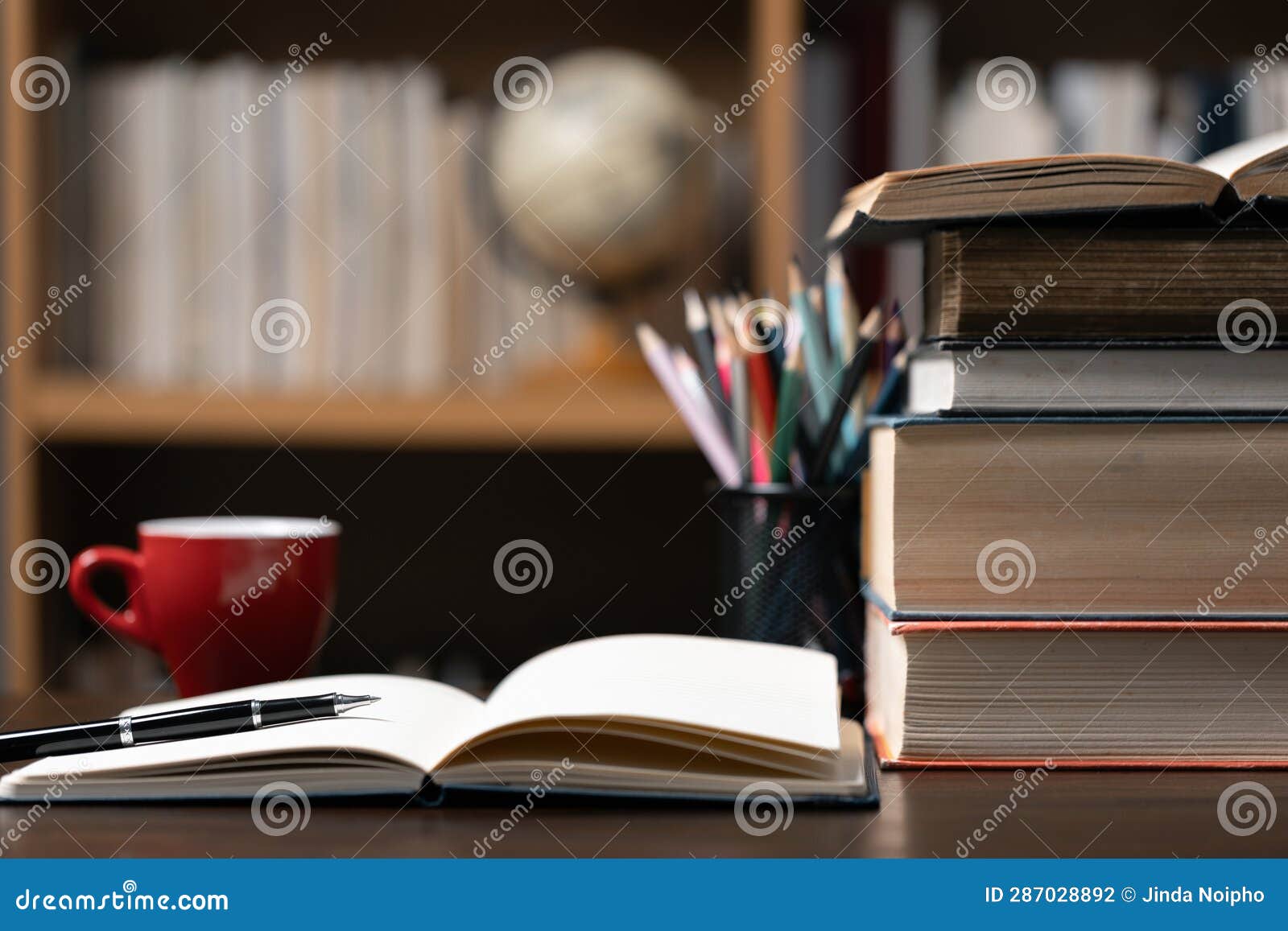 Education Learning Concept. Book in Library with Old Open Textbook ...