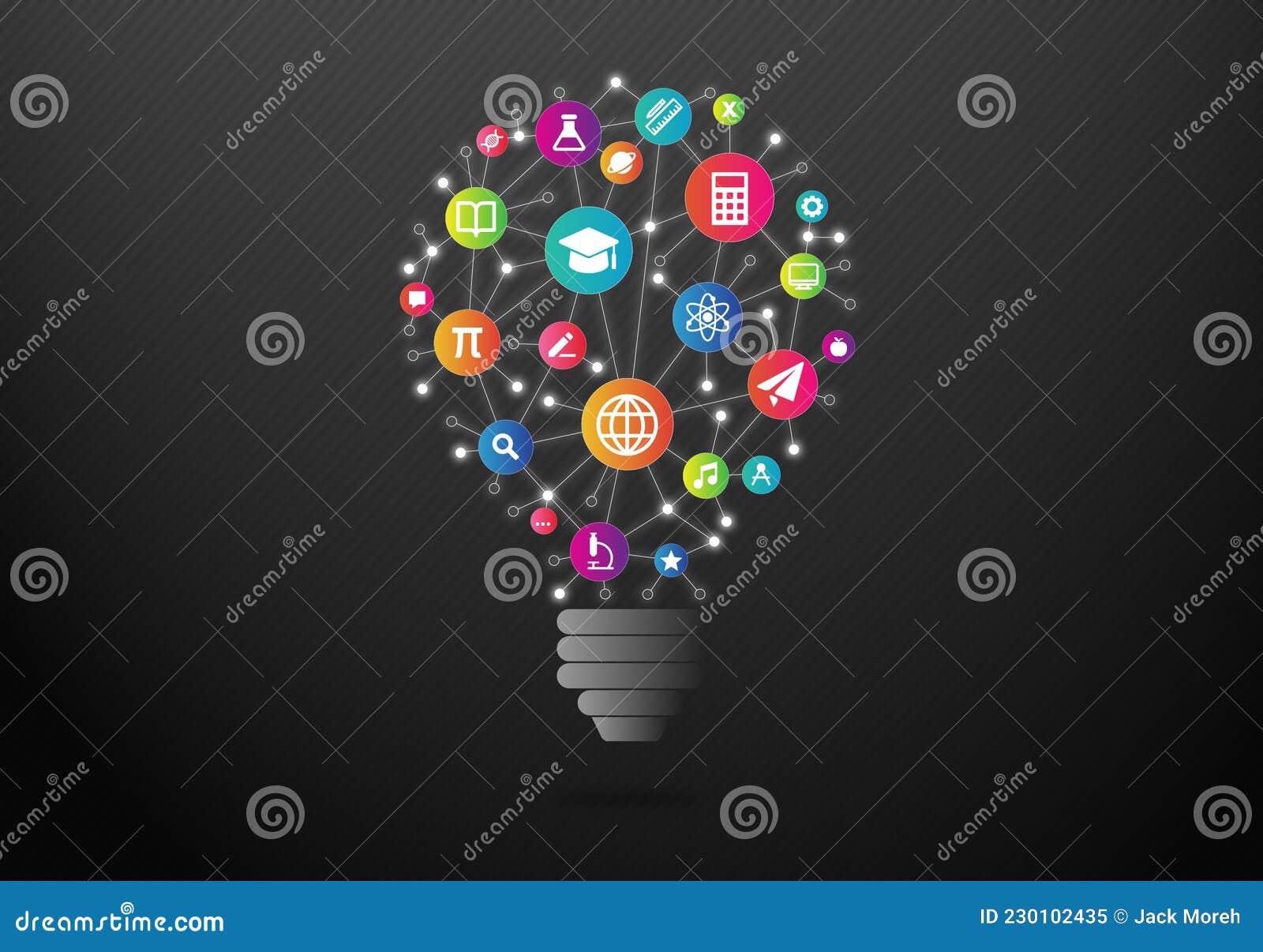 Education and Learning Concept with Colorful Light Bulb Stock ...