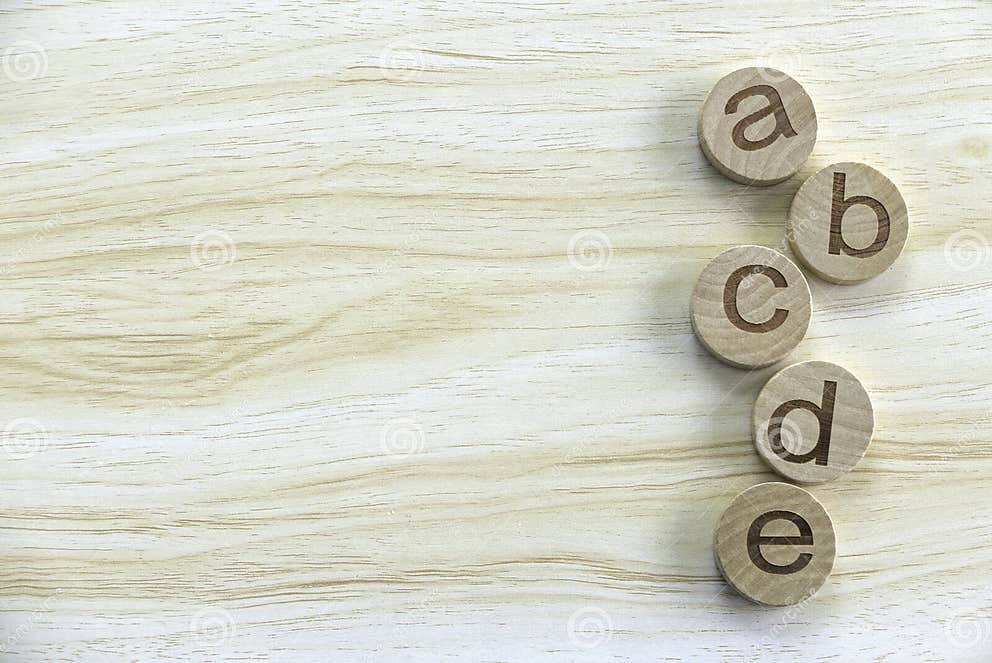 Education, Learning and Developement Concept. Wooden Alphabet of ABCDE ...