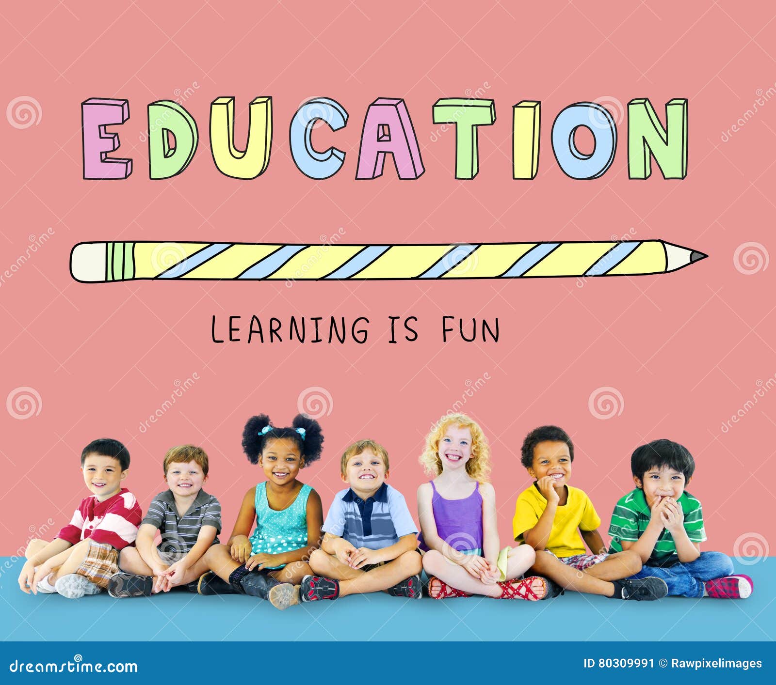 Education Learning is Fun Children Graphic Concept Stock Image - Image ...