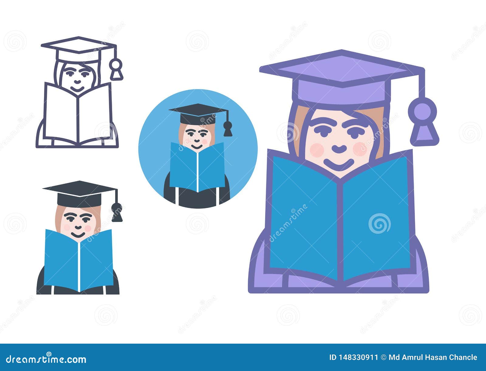 Education Learning Icon- Open Book with Student or Professor Sign ...