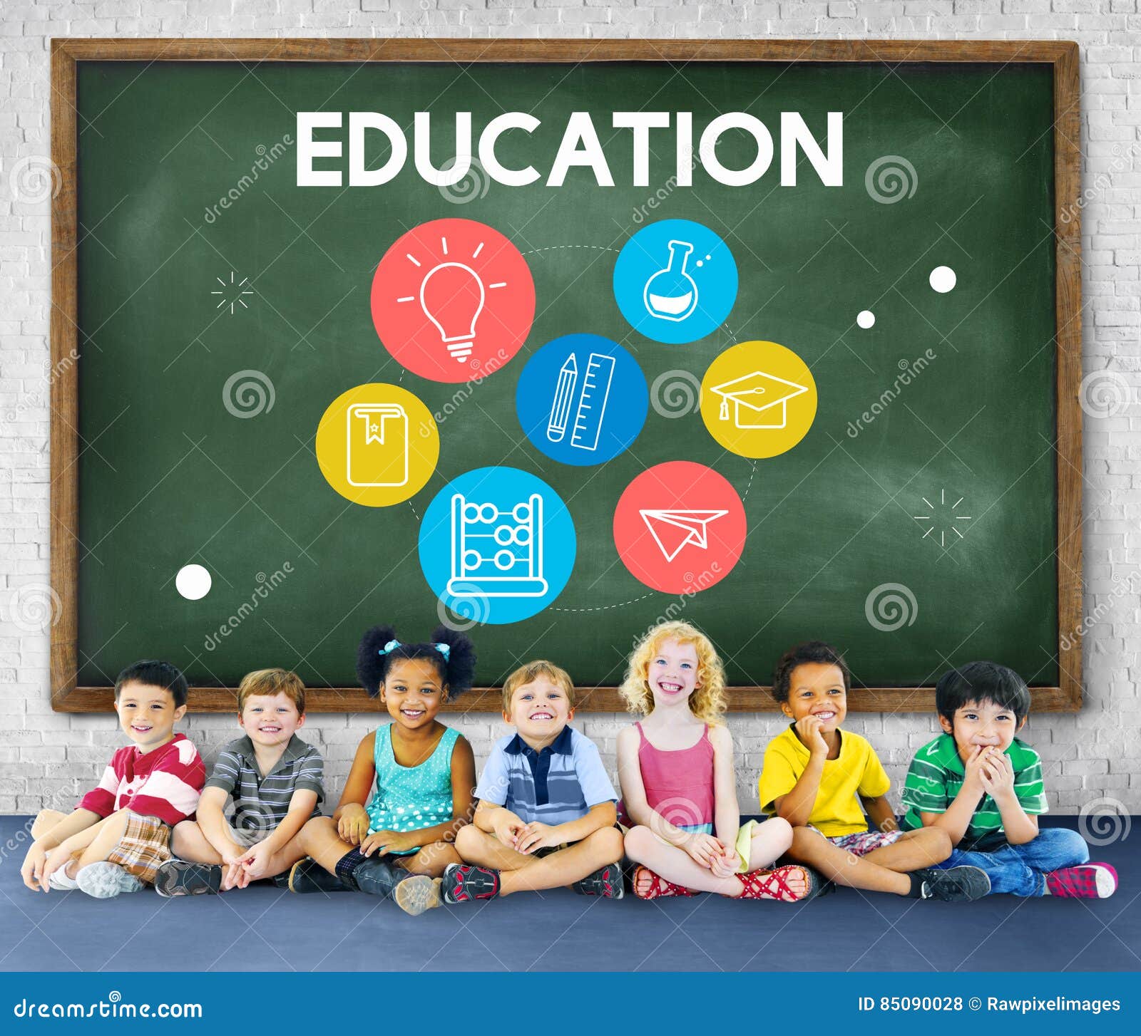 Education Learning Icon Set Concept Stock Photo - Image of girls, asian ...