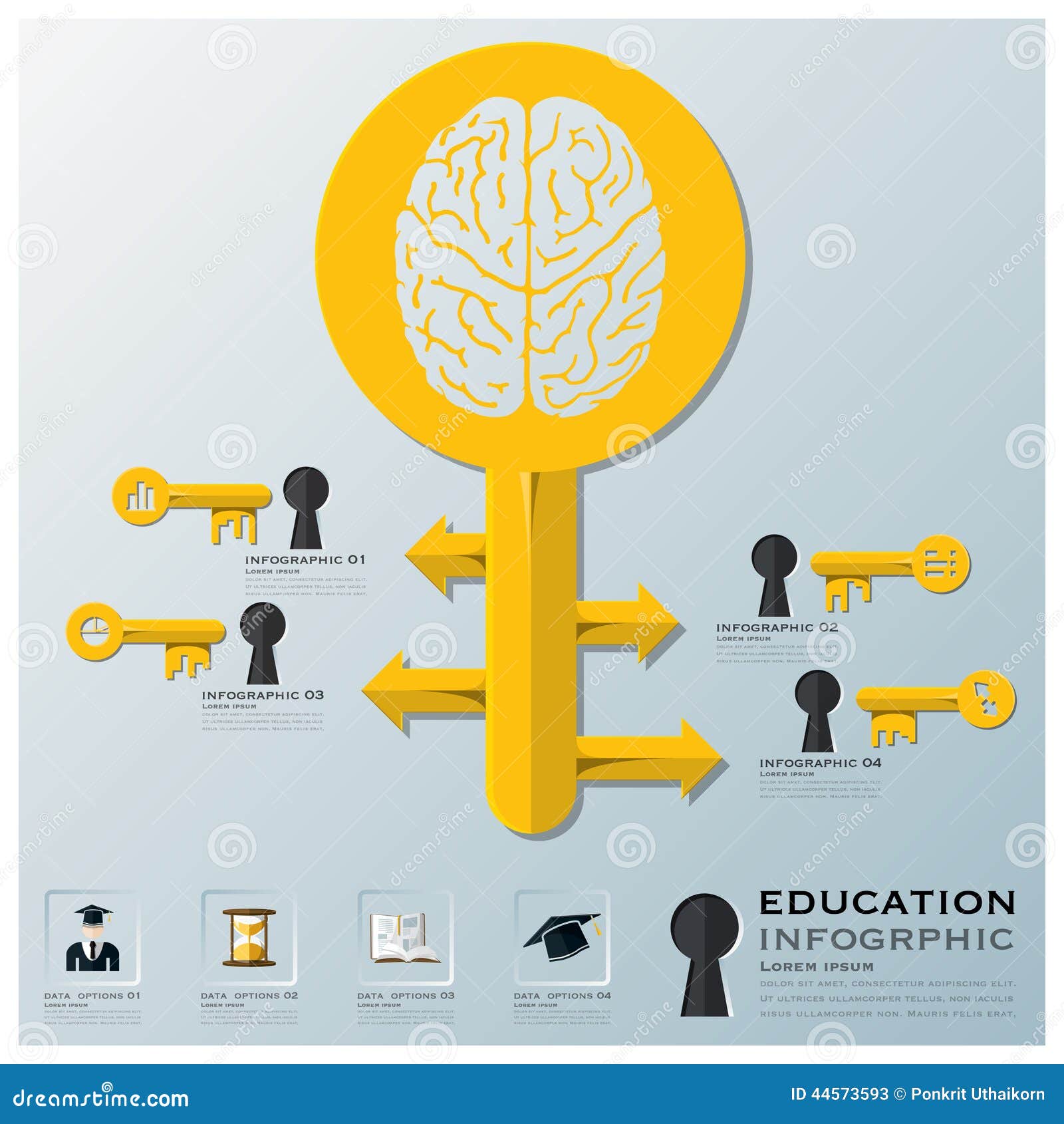 Education and Learning Key Shape Infographic Stock Vector ...