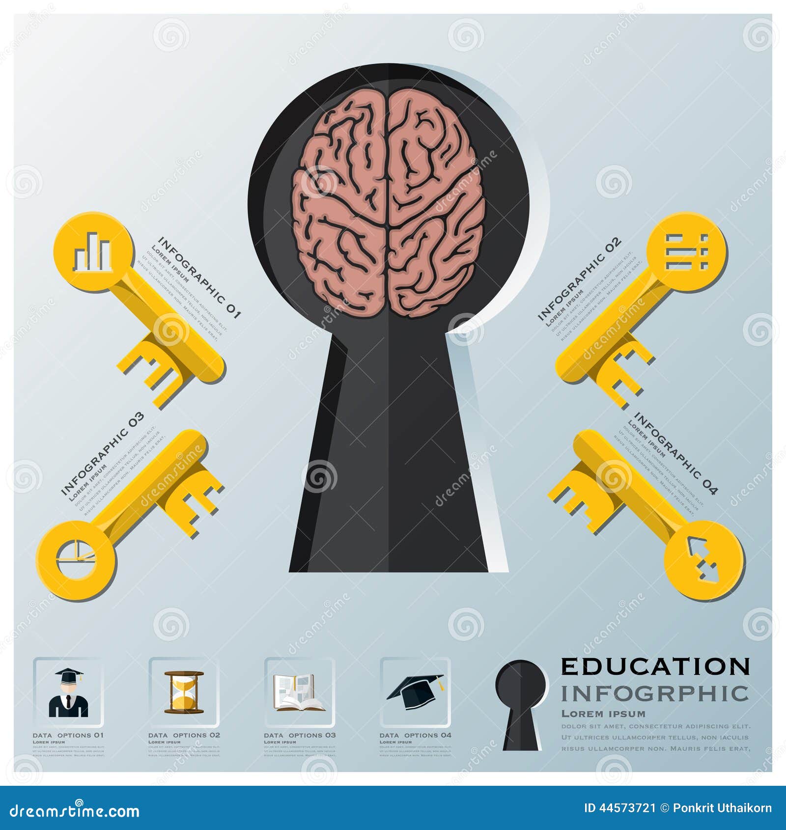 Education and Learning Key Shape Infographic Stock Vector ...
