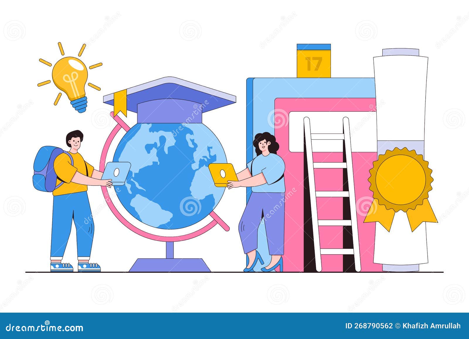 Education and Learning Knowledge Concept with Characters. School ...