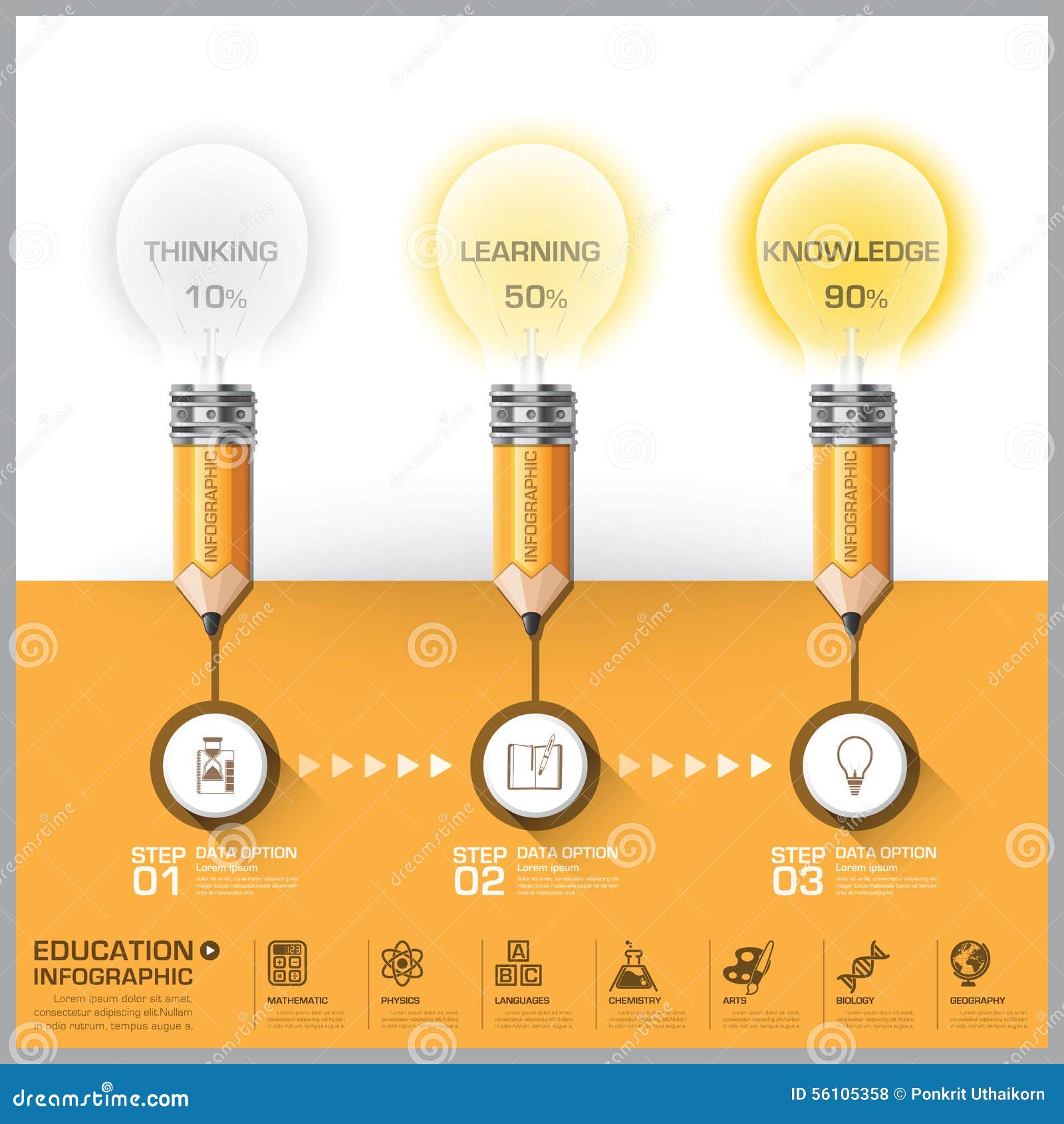 Step By Step Diagram. Flat Triangle With Color Sections. Triangle ...