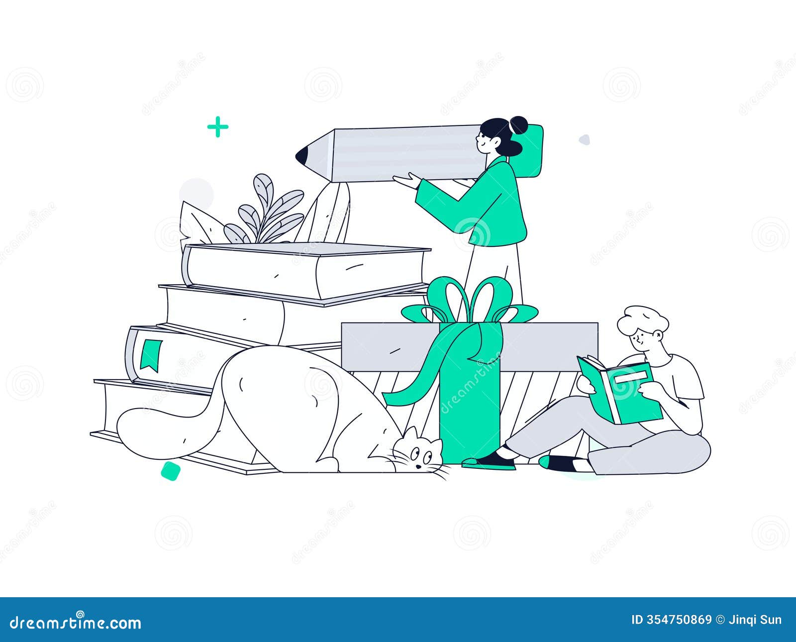 Education and Learning People Flat Vector Concept Hand Drawn ...