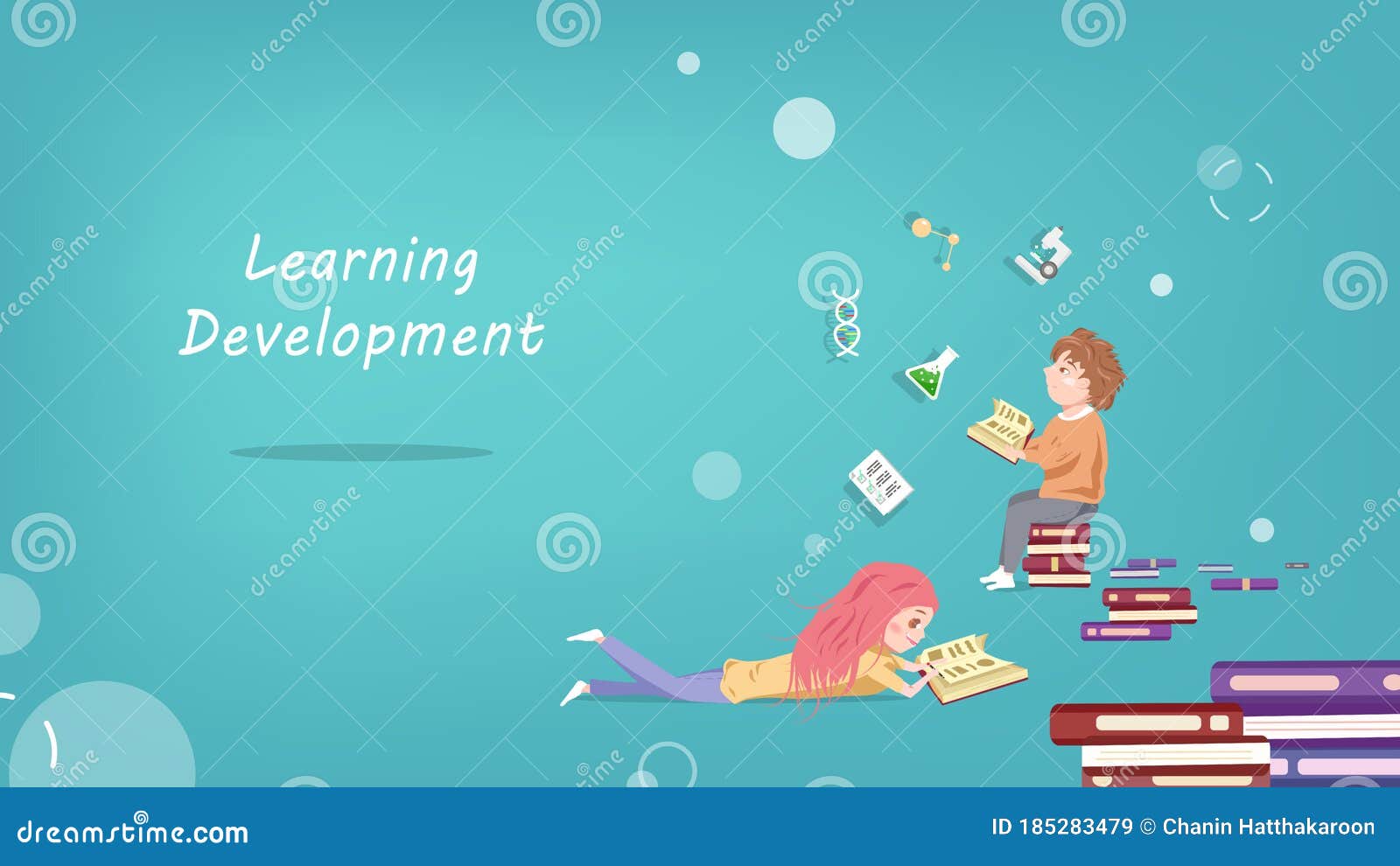 Education, Learning Skill and Development, Children Reading Book, Cute ...