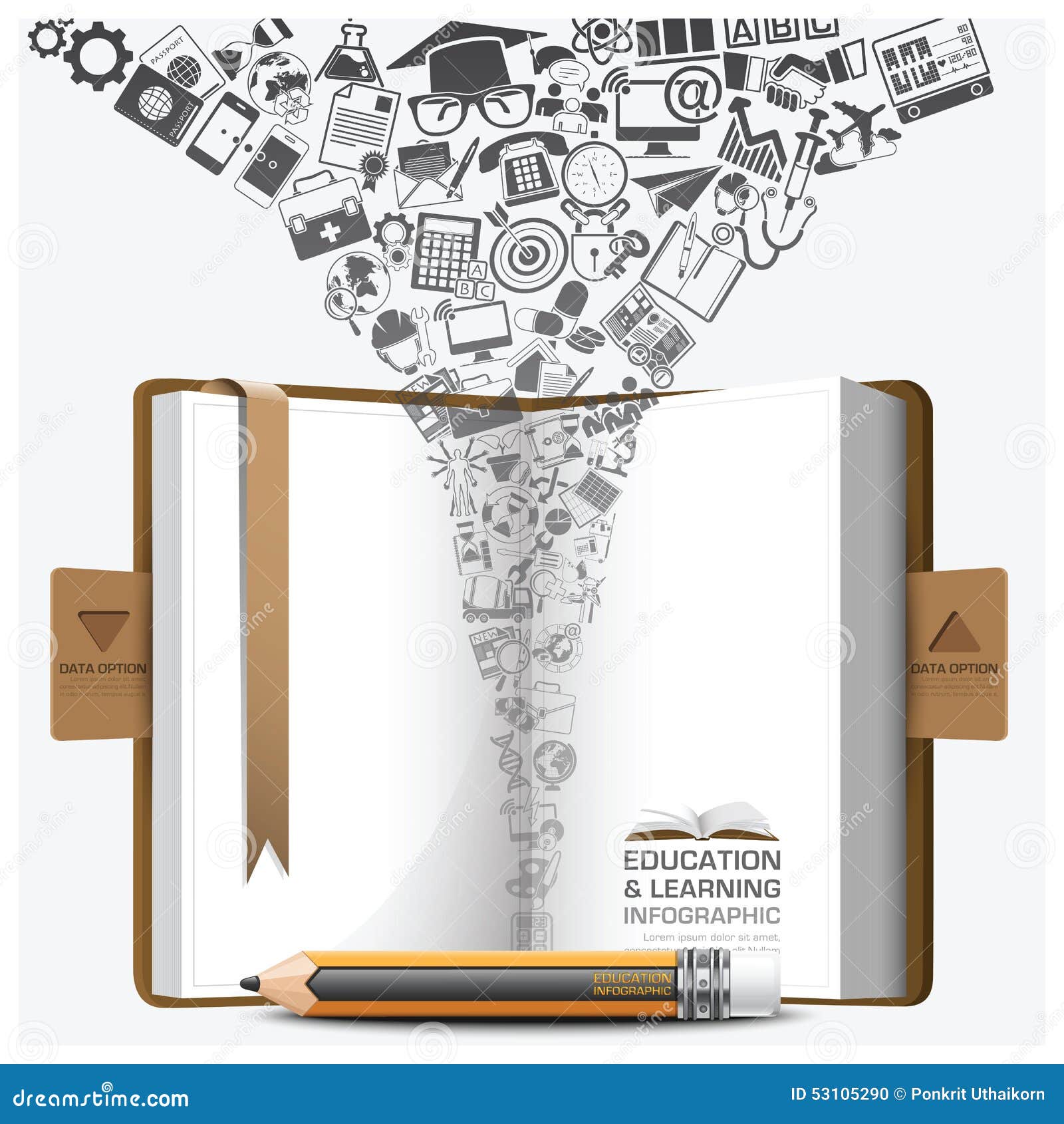 Education and Learning Step Infographic with Notebook Icon Stock Vector ...