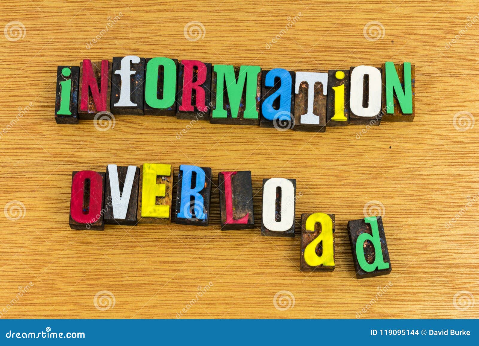Information Overload Learning Letterpress Stock Photo - Image of ...