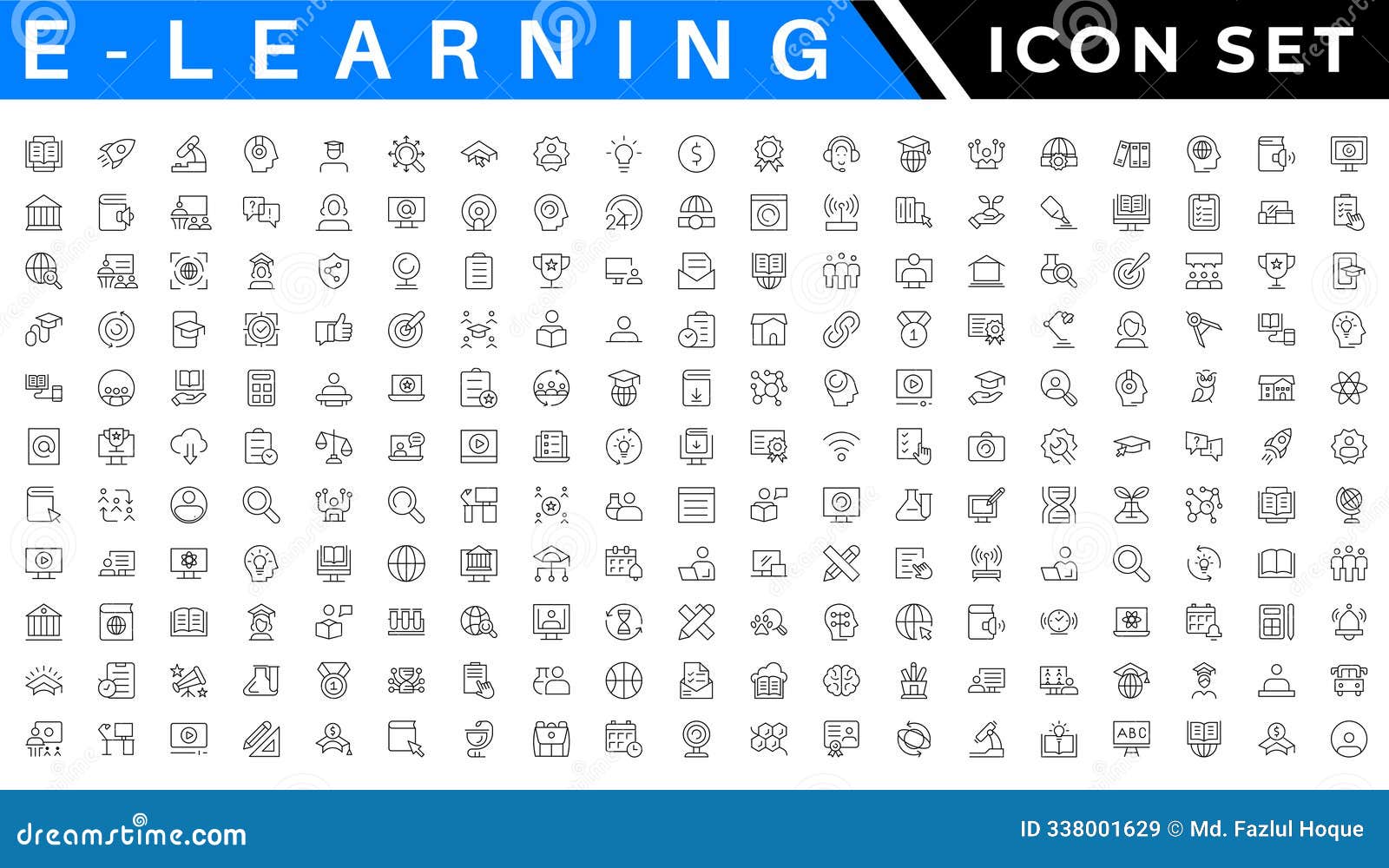 Education and Learning Web Icons in Line Style. School, University ...