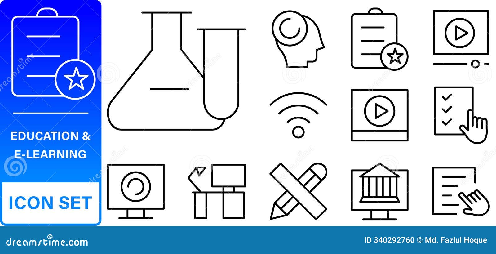 Education and Learning Web Icons in Line Style. School, University ...