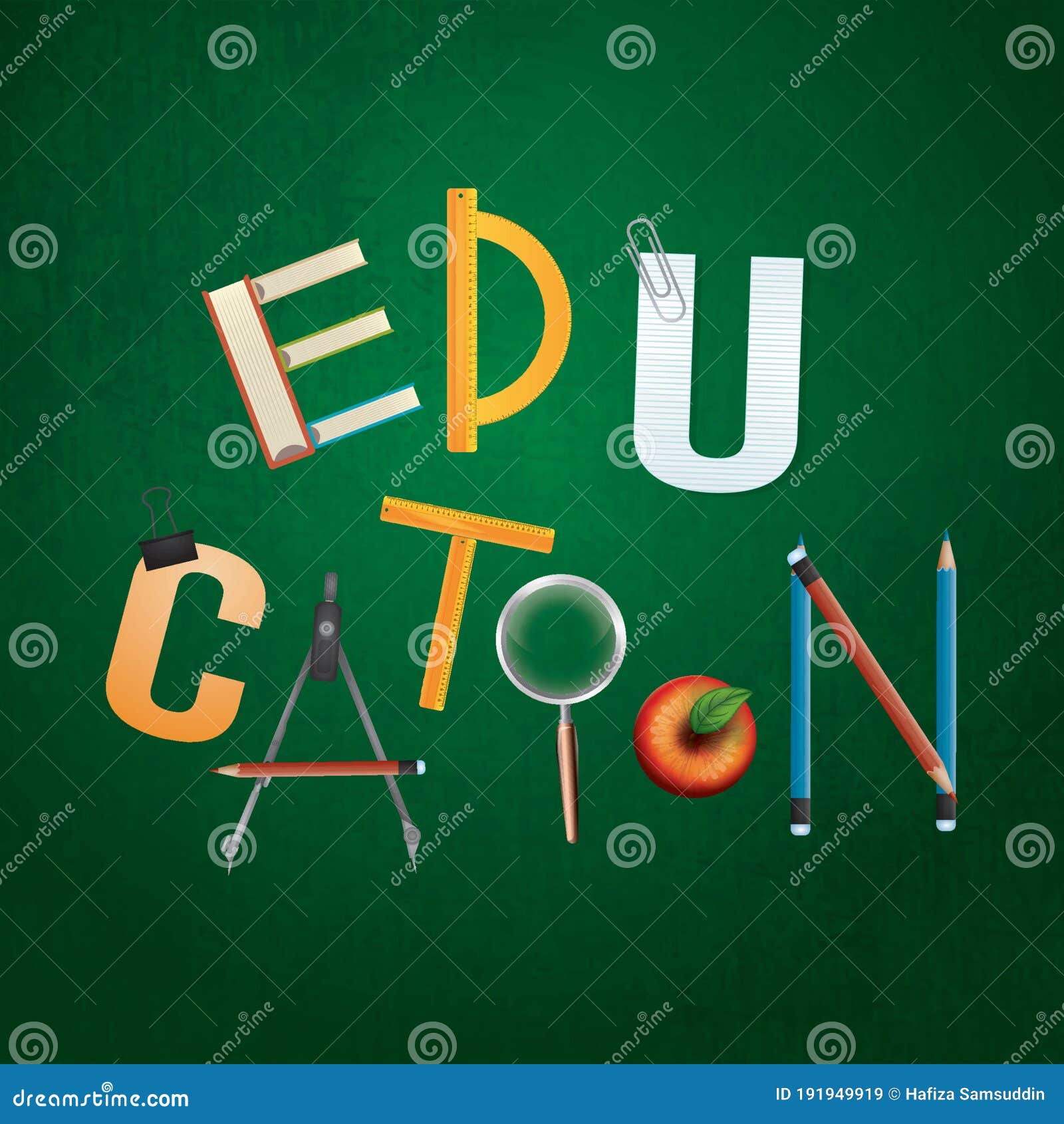 Education Lettering Design. Vector Illustration Decorative Design Stock ...