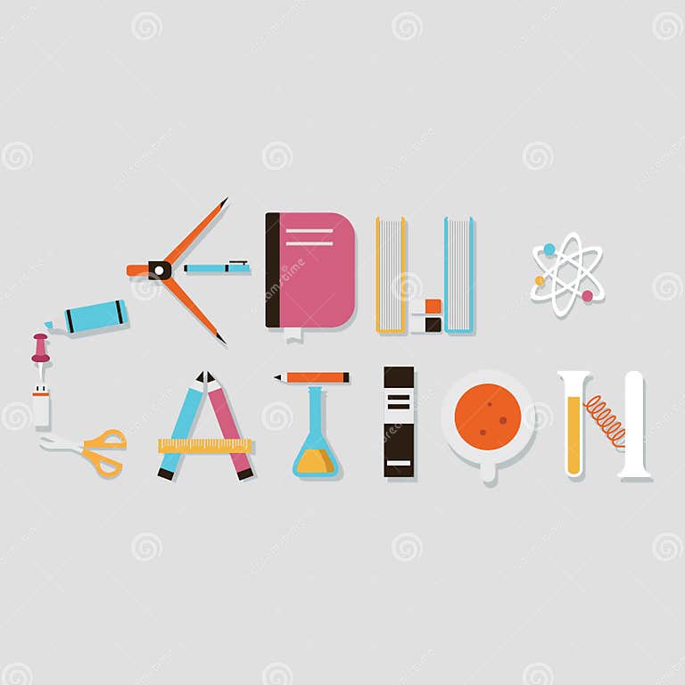 Education Lettering Design. Vector Illustration Decorative Design Stock ...