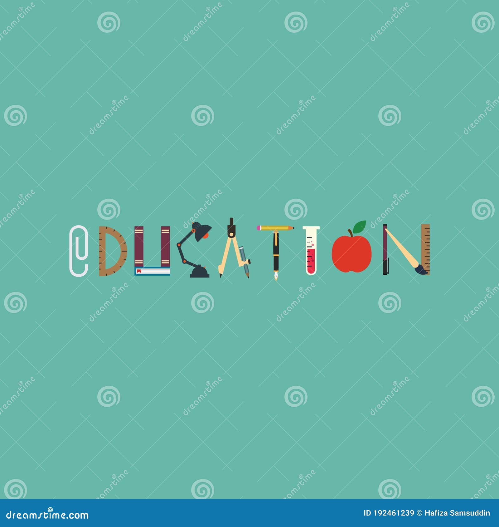 Education Lettering Design. Vector Illustration Decorative Design Stock ...