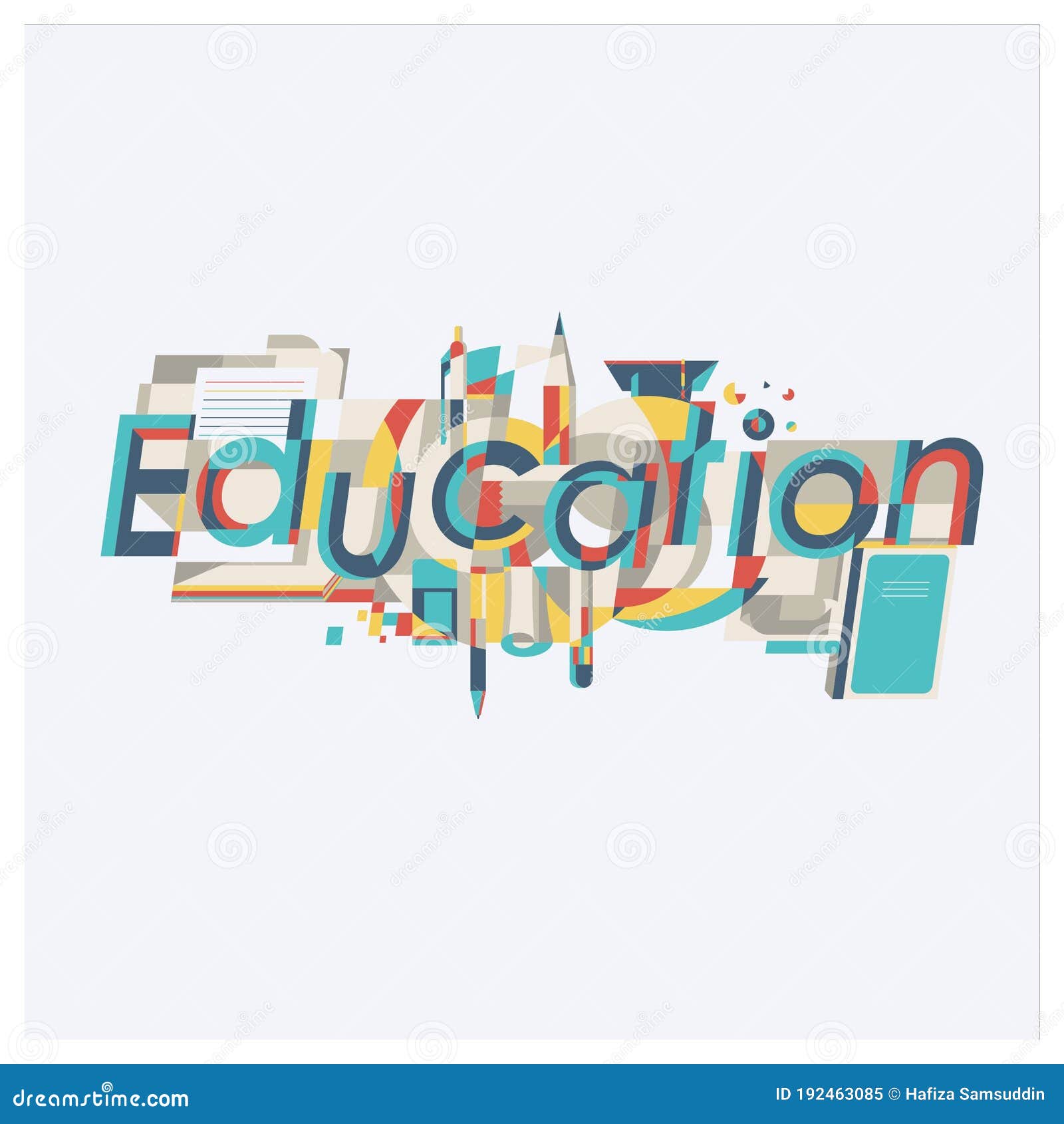 Education Lettering Design. Vector Illustration Decorative Design Stock ...