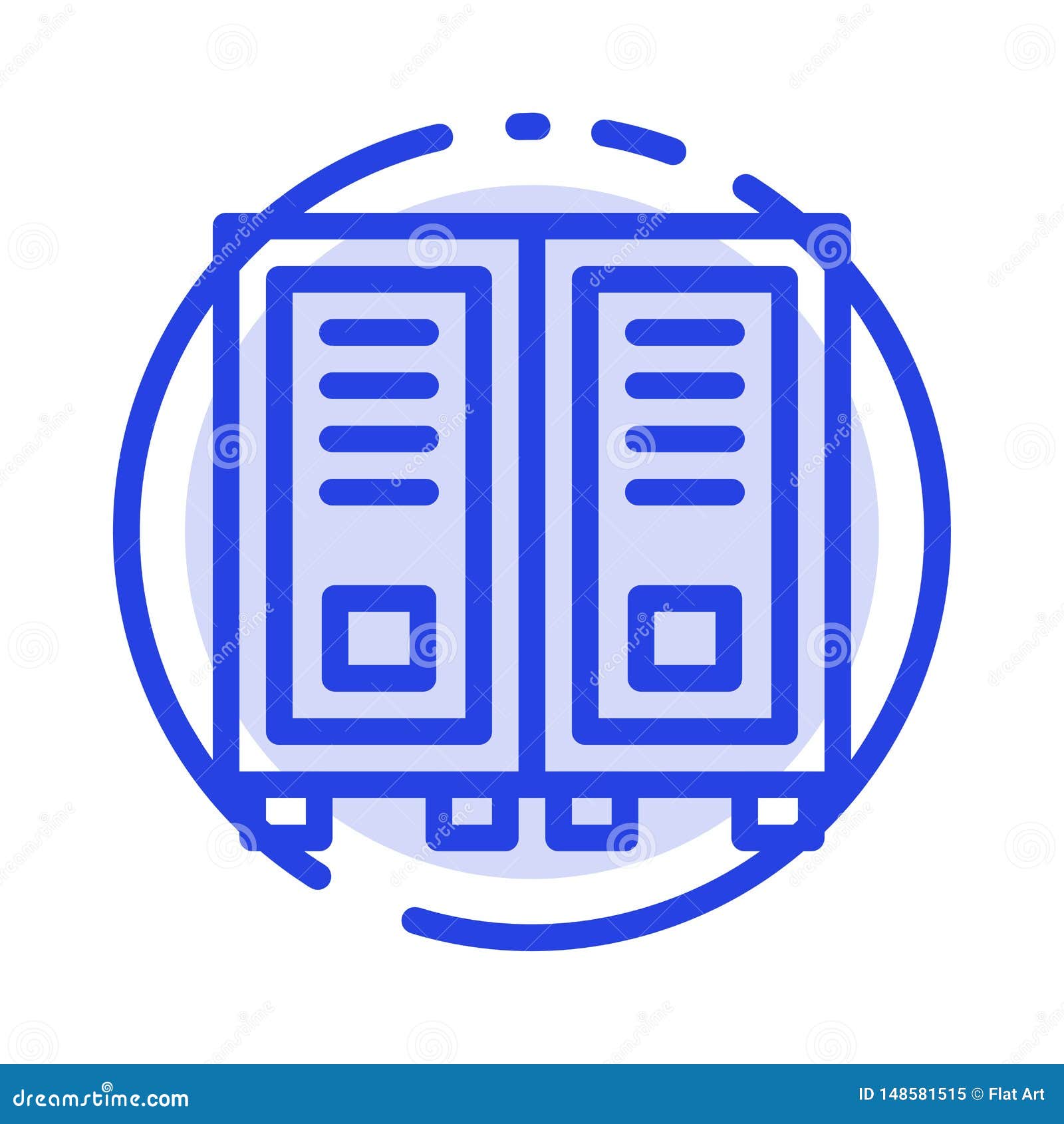 Education, Library, Read, Reading Blue Dotted Line Line Icon Stock ...