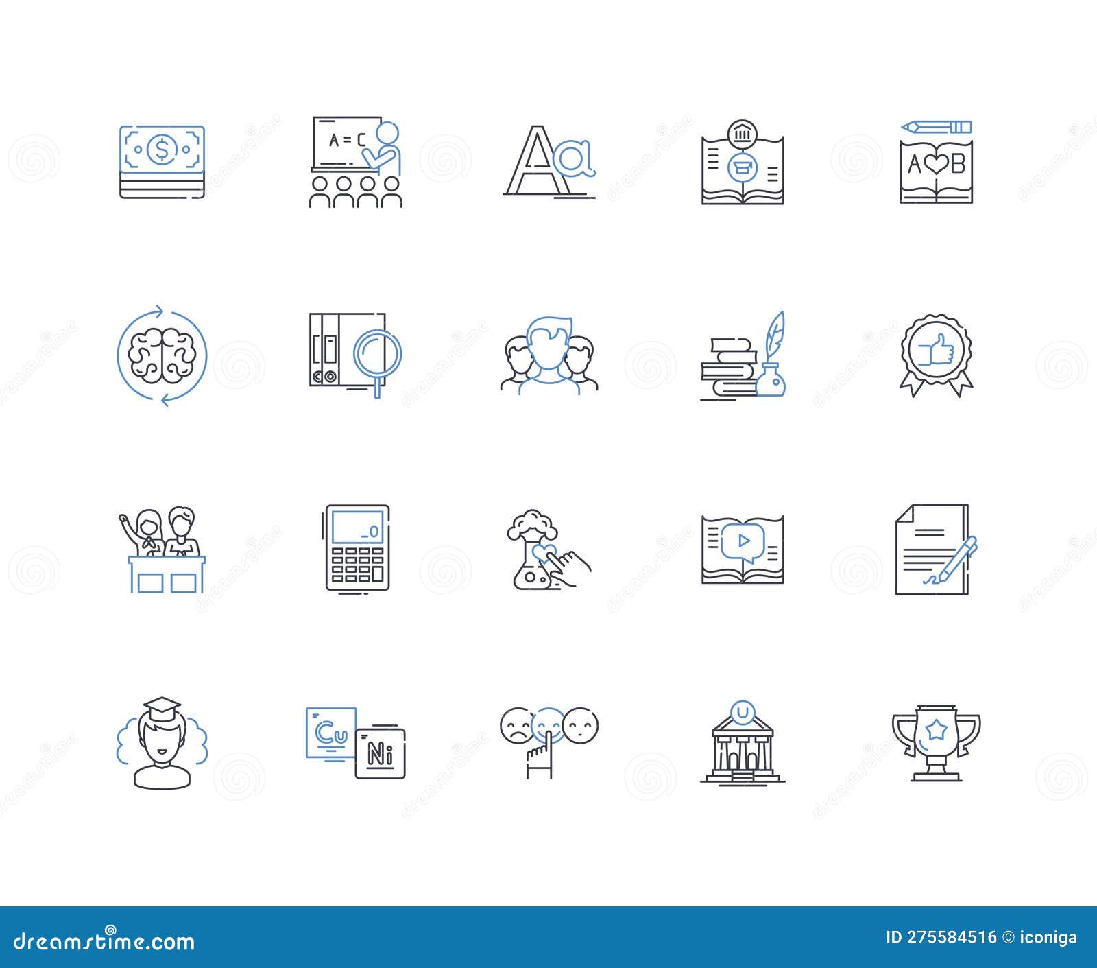 Education Line Icons Collection. Learning, Knowledge, Wisdom ...