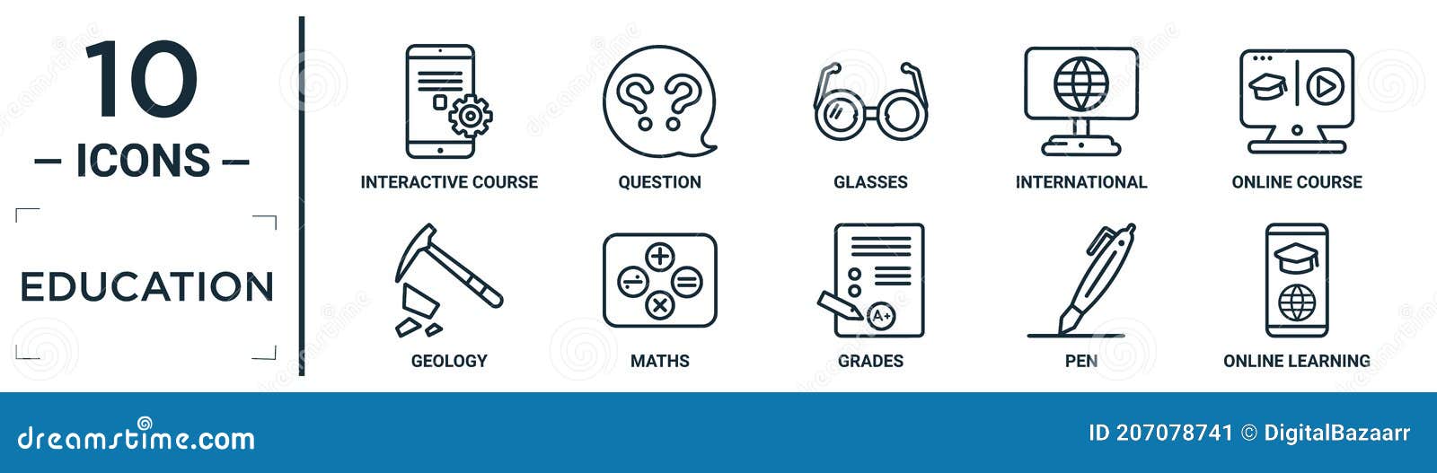 Linear Grades Icon From Elearning And Education Outline Collection ...