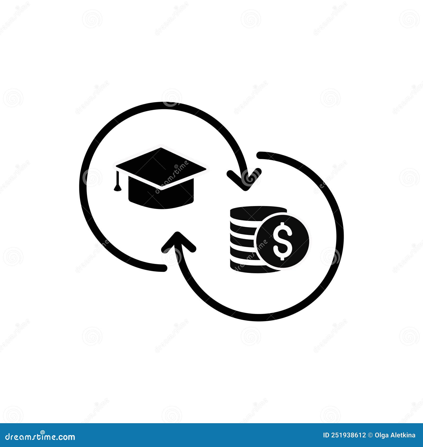 Education - Salary, Interrelation. Vector Icon. Isolate on White ...