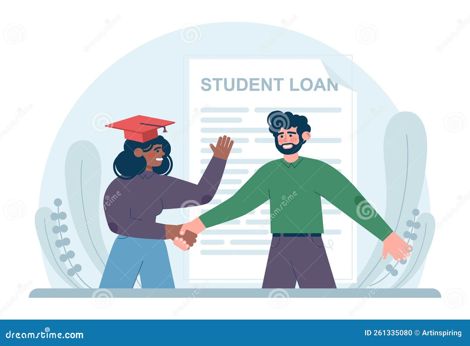 Education Loan. Student Characters Paying Debt for Education Stock ...
