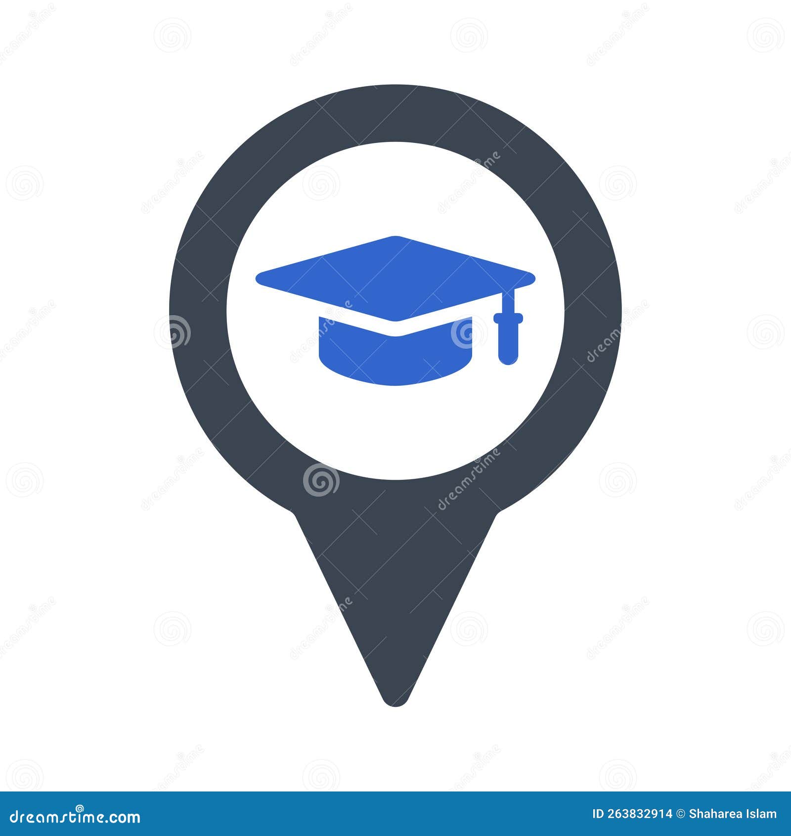 Education location icon stock vector. Illustration of place - 263832914