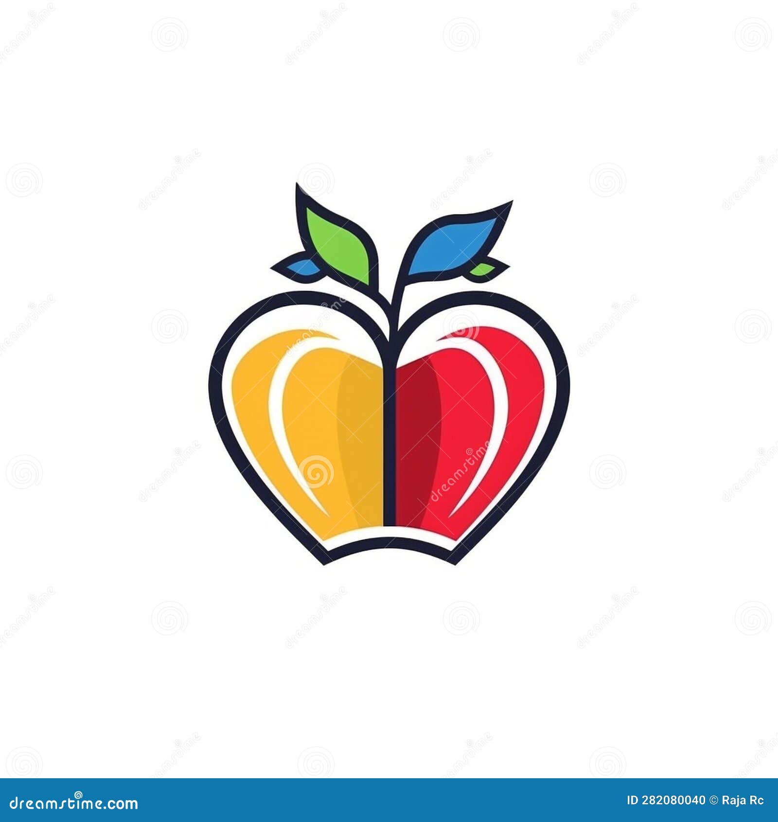Education Logo with Book and Apple Stock Illustration - Illustration of ...