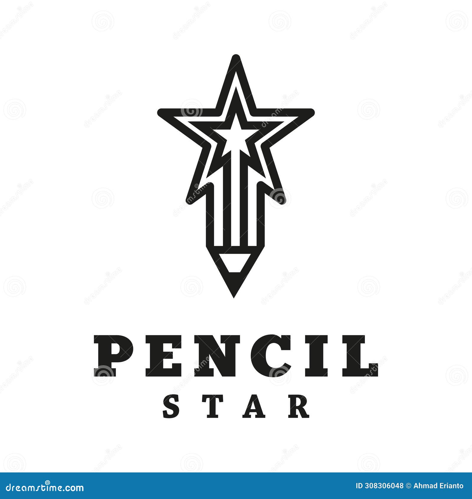 Education Logo Design, Academy Concept Pencil Icon, Creative Star ...