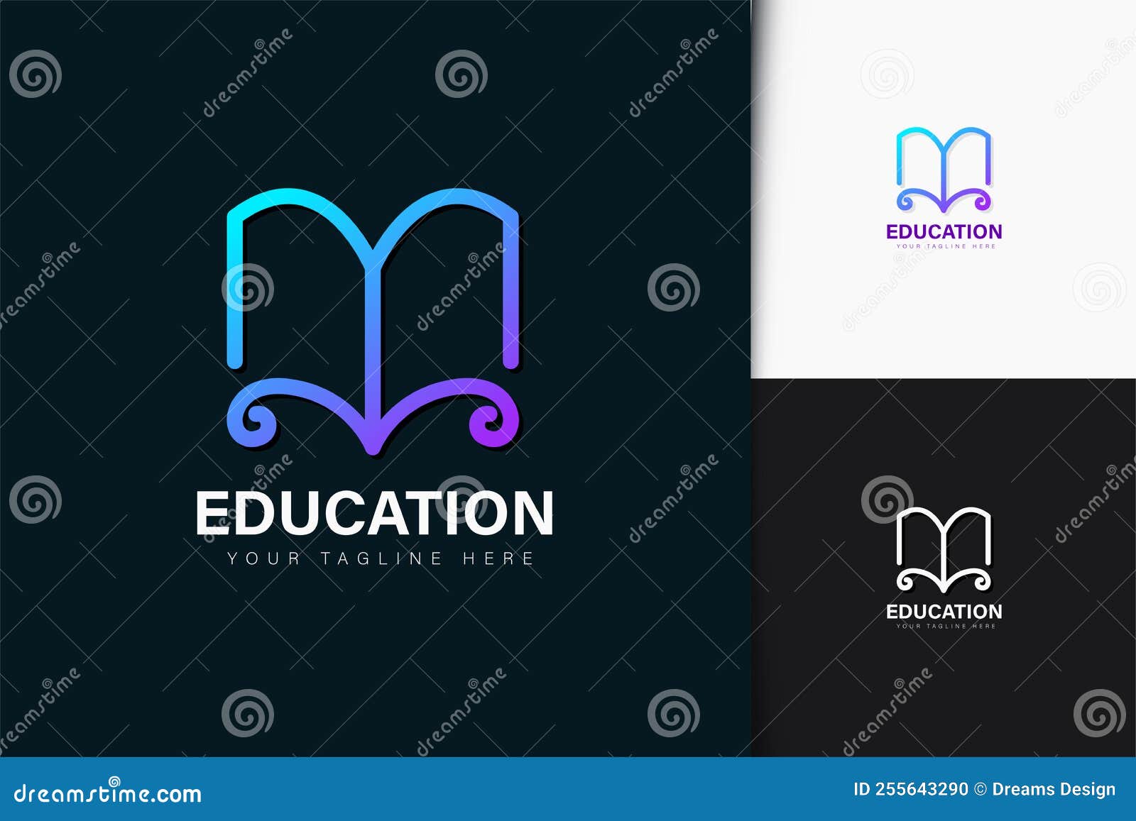 Education Logo Design with Gradient Stock Vector - Illustration of ...