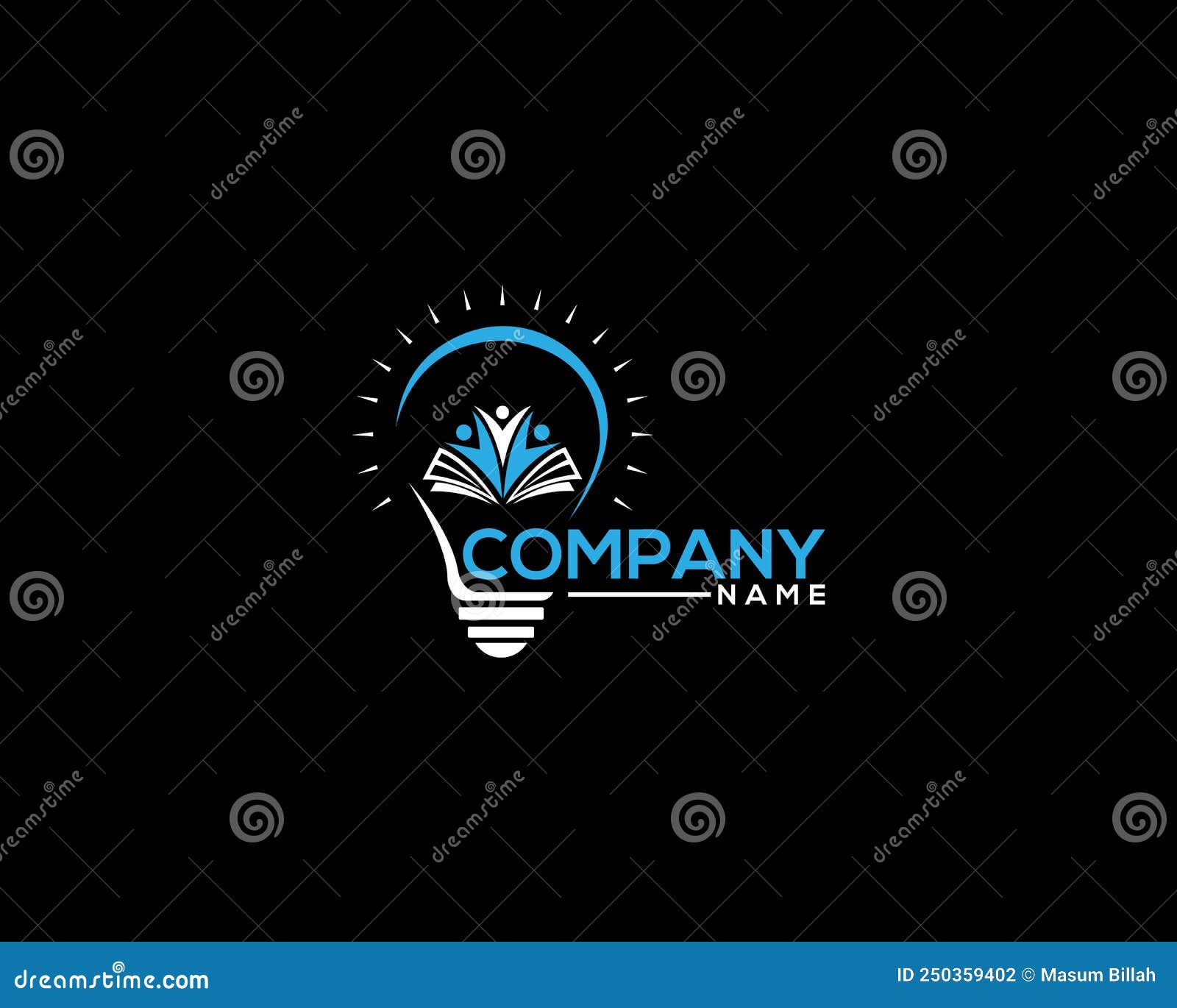 Education Logo Design with Lightbulb and Learning Group. Stock Vector ...
