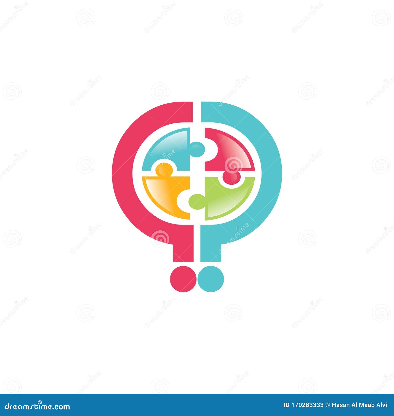 Education Logo Design. Question Mark and Jigsaw Logo Design Stock ...