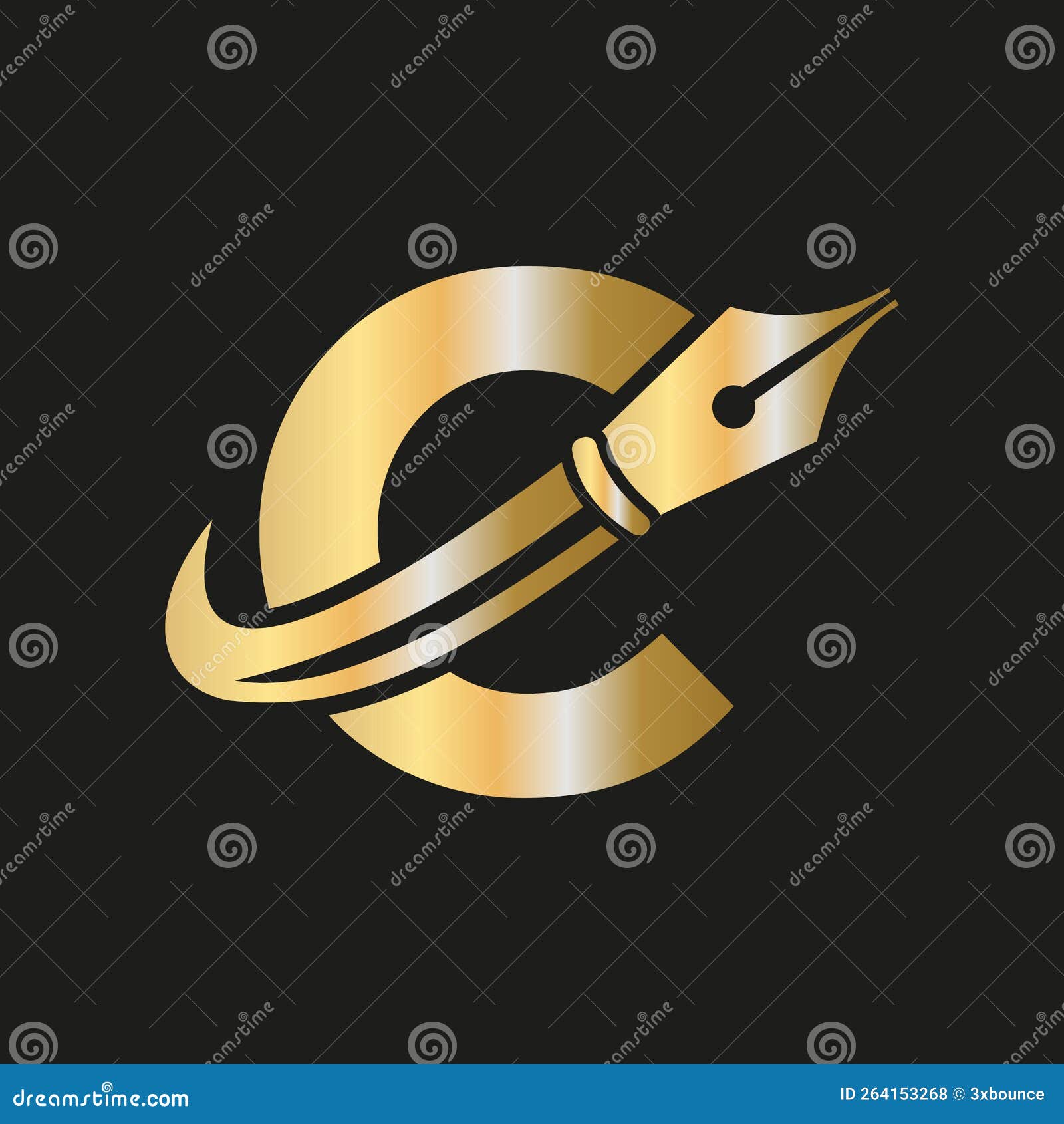 Education Logo on Letter C Concept with Pen Nib Vector Template Stock ...