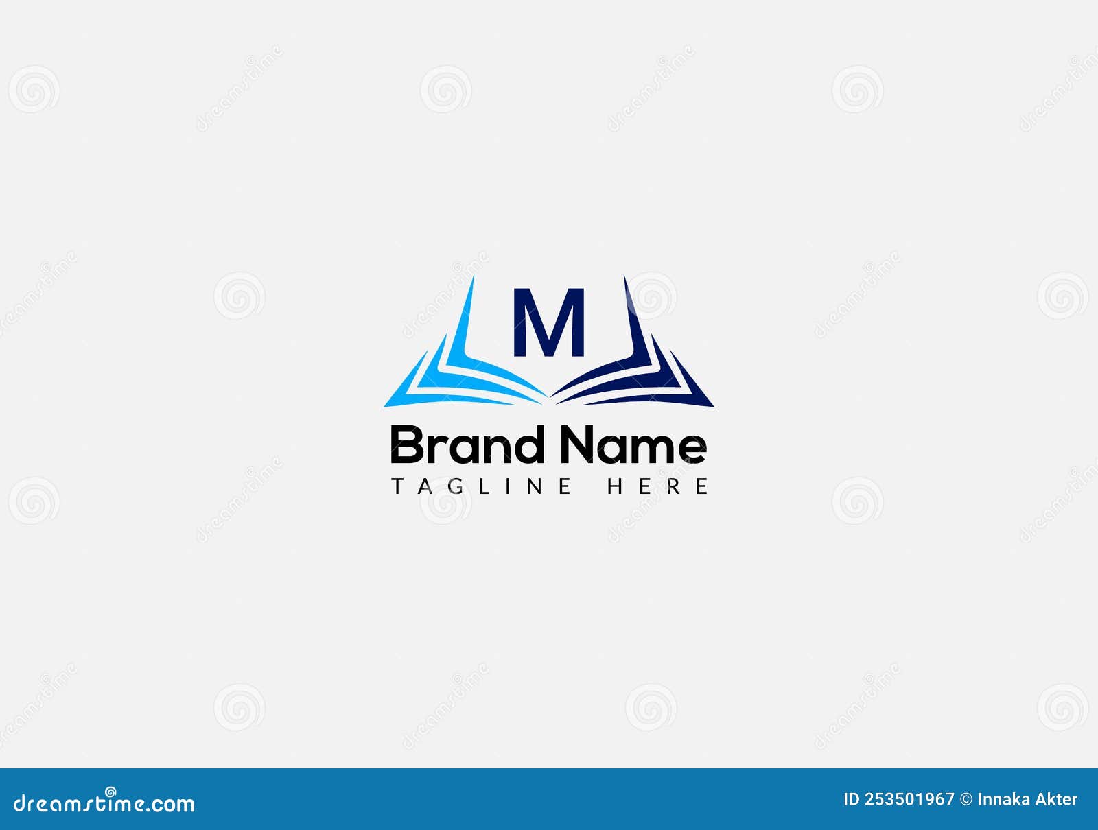Education Logo on Letter M Template. Open Book Logo on M Letter ...