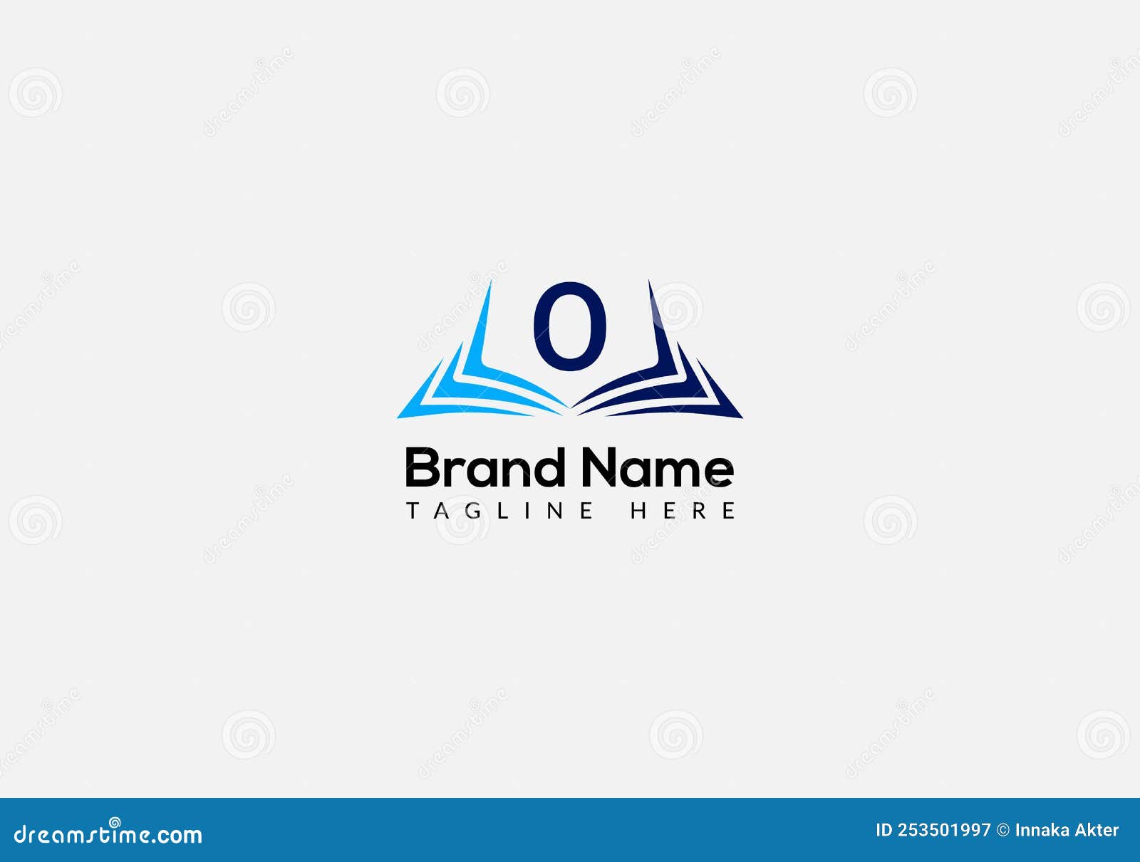 Education Logo on Letter O Template. Open Book Logo on O Letter ...