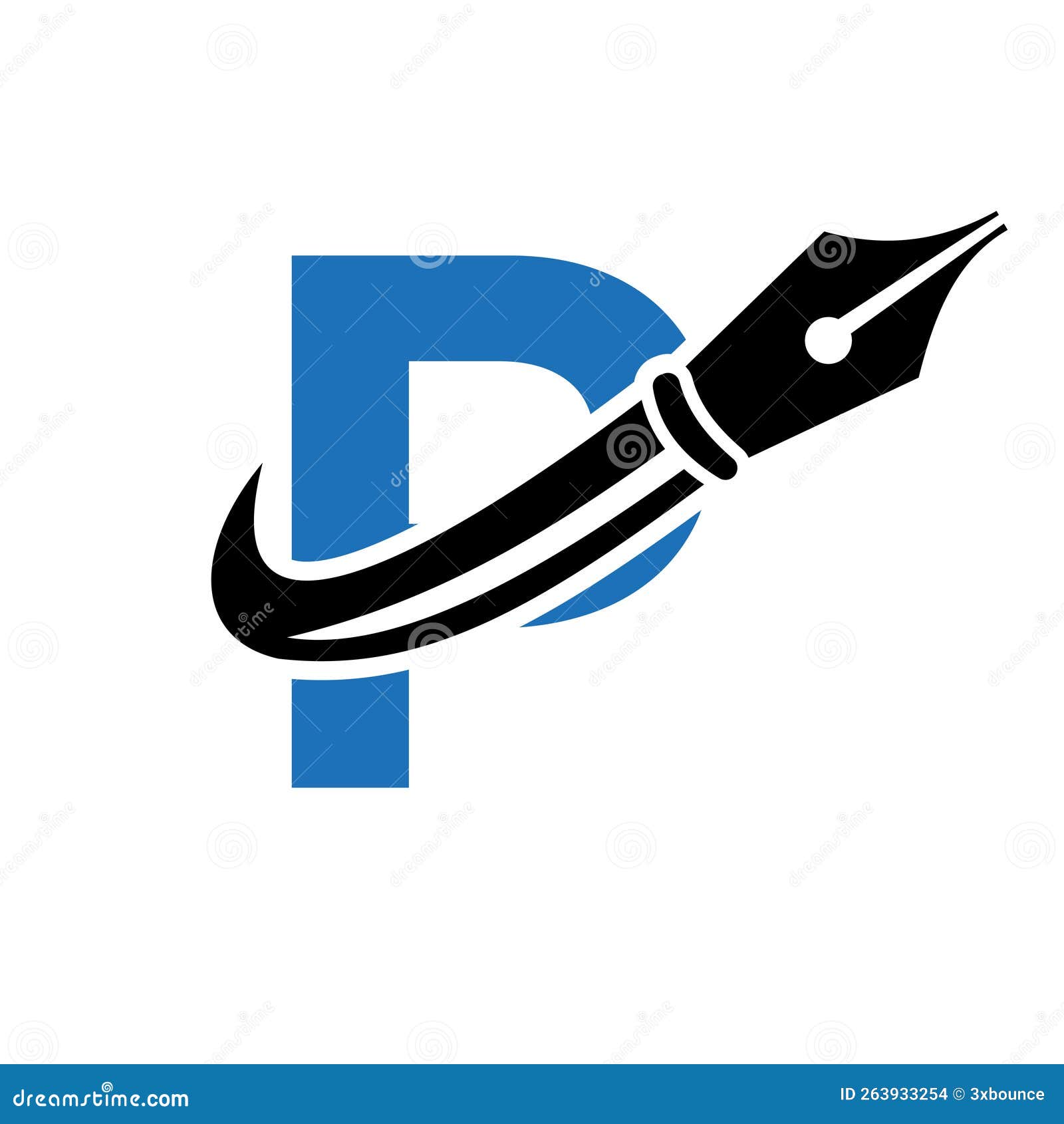 Education Logo on Letter P Concept with Pen Nib Vector Template Stock ...