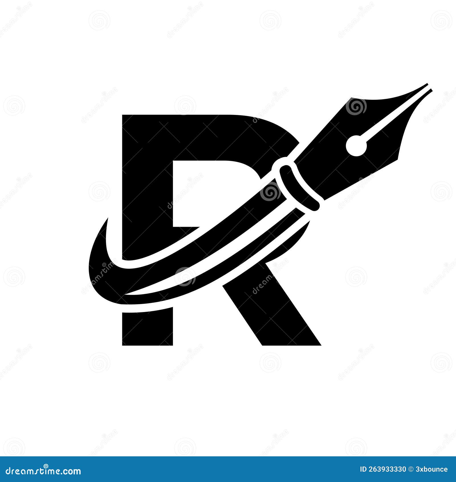 Education Logo on Letter R Concept with Pen Nib Vector Template Stock ...