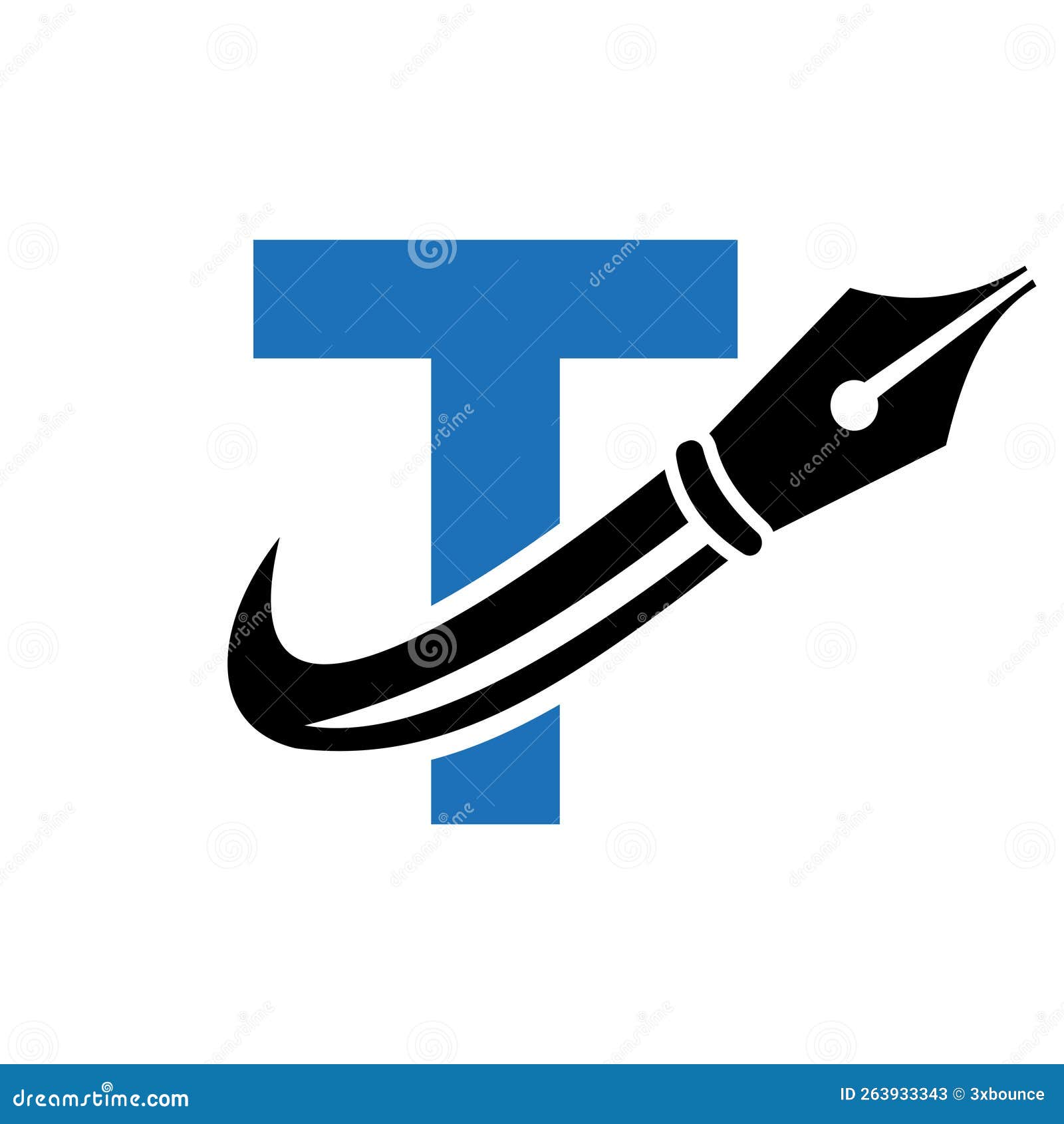 Education Logo on Letter T Concept with Pen Nib Vector Template Stock ...