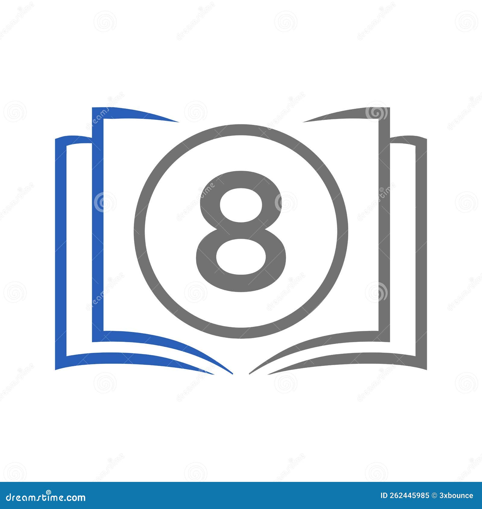 Education Logo on Letter 8 Template. Open Book Logo on 8 Letter ...