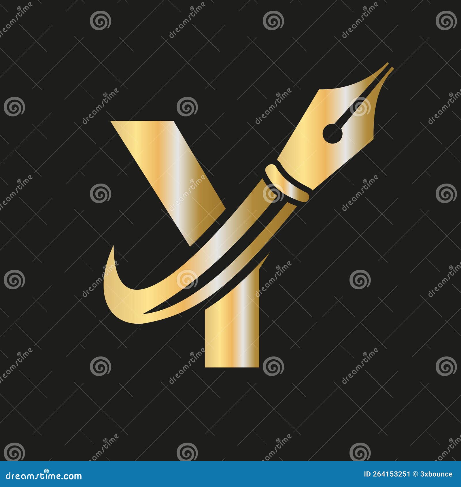 Education Logo on Letter Y Concept with Pen Nib Vector Template Stock ...