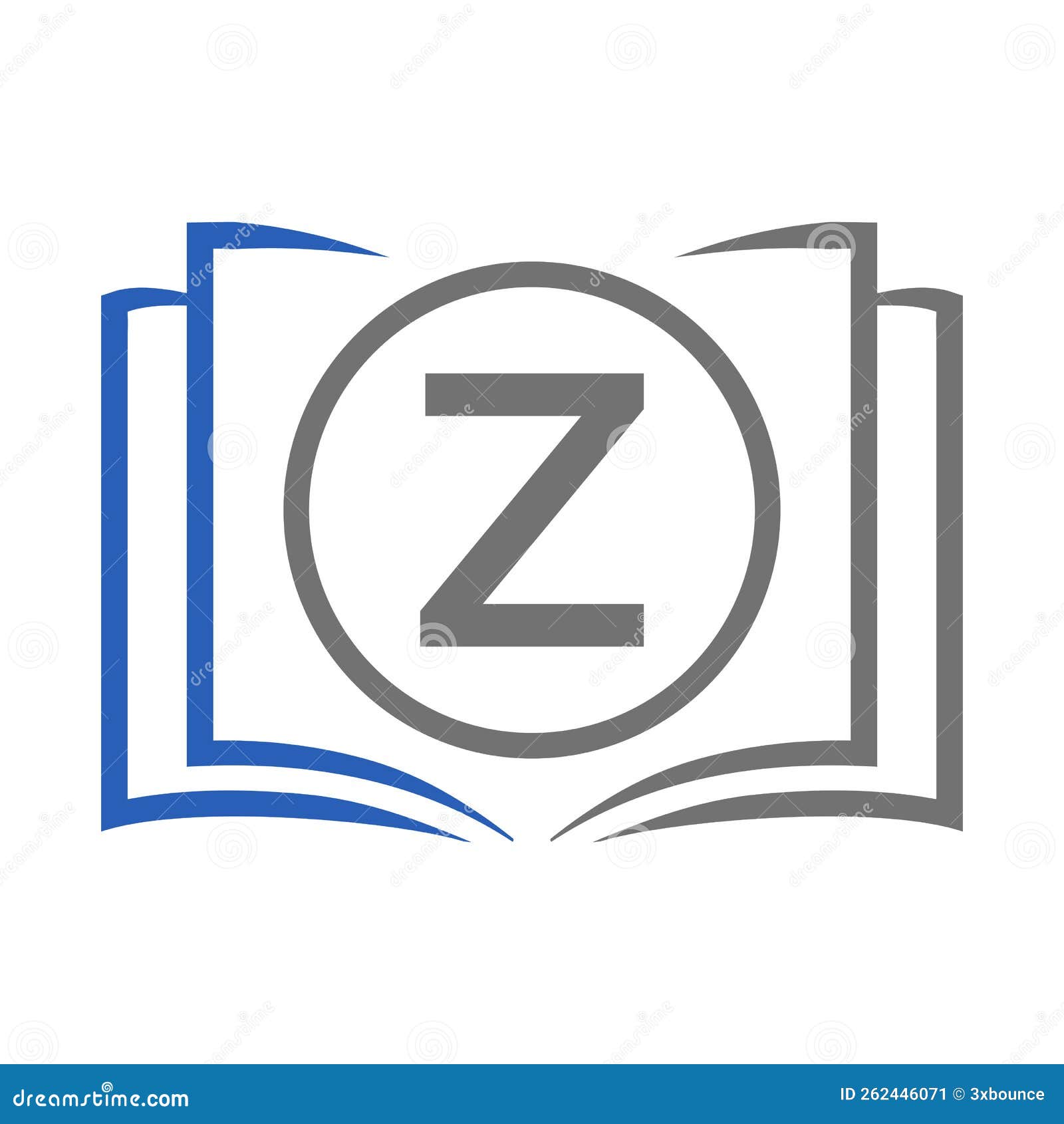 Education Logo on Letter Z Template. Open Book Logo on Z Letter ...