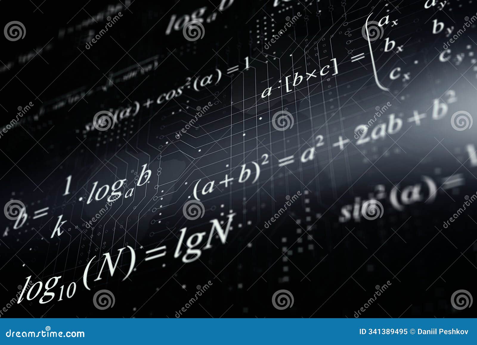 Education and Math Science Concept with Perspective View on ...