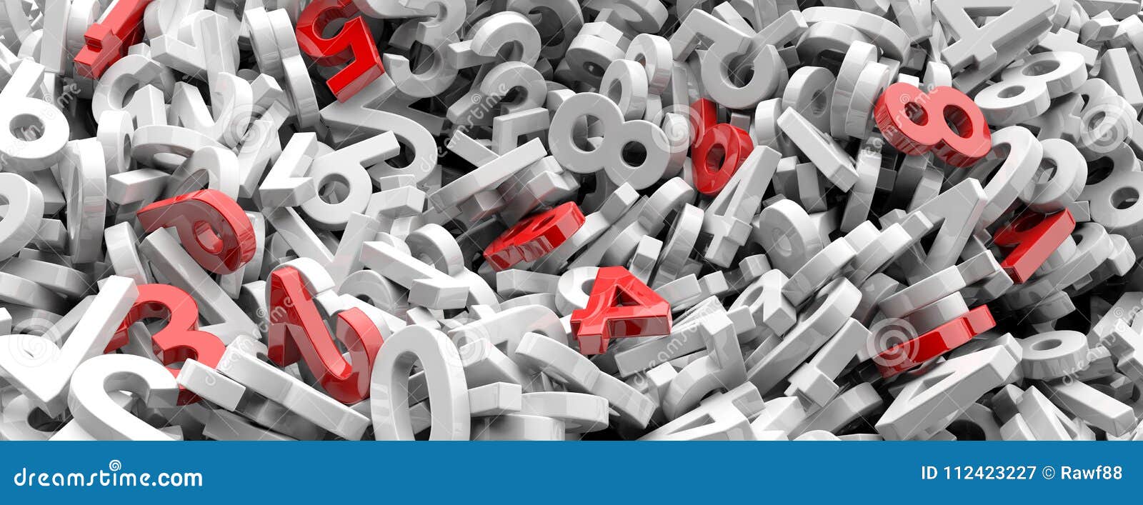 Education, Maths, Calculation Concept. Red Figures Numbers among White ...