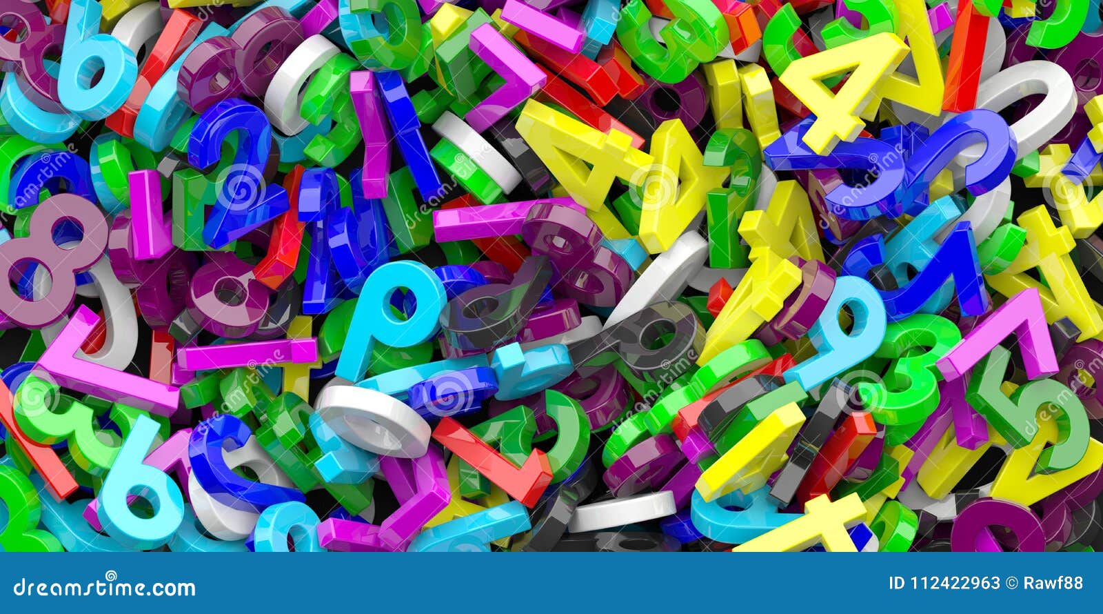 Education, Maths, Calculation Concept. Colorful Figures Numbers ...