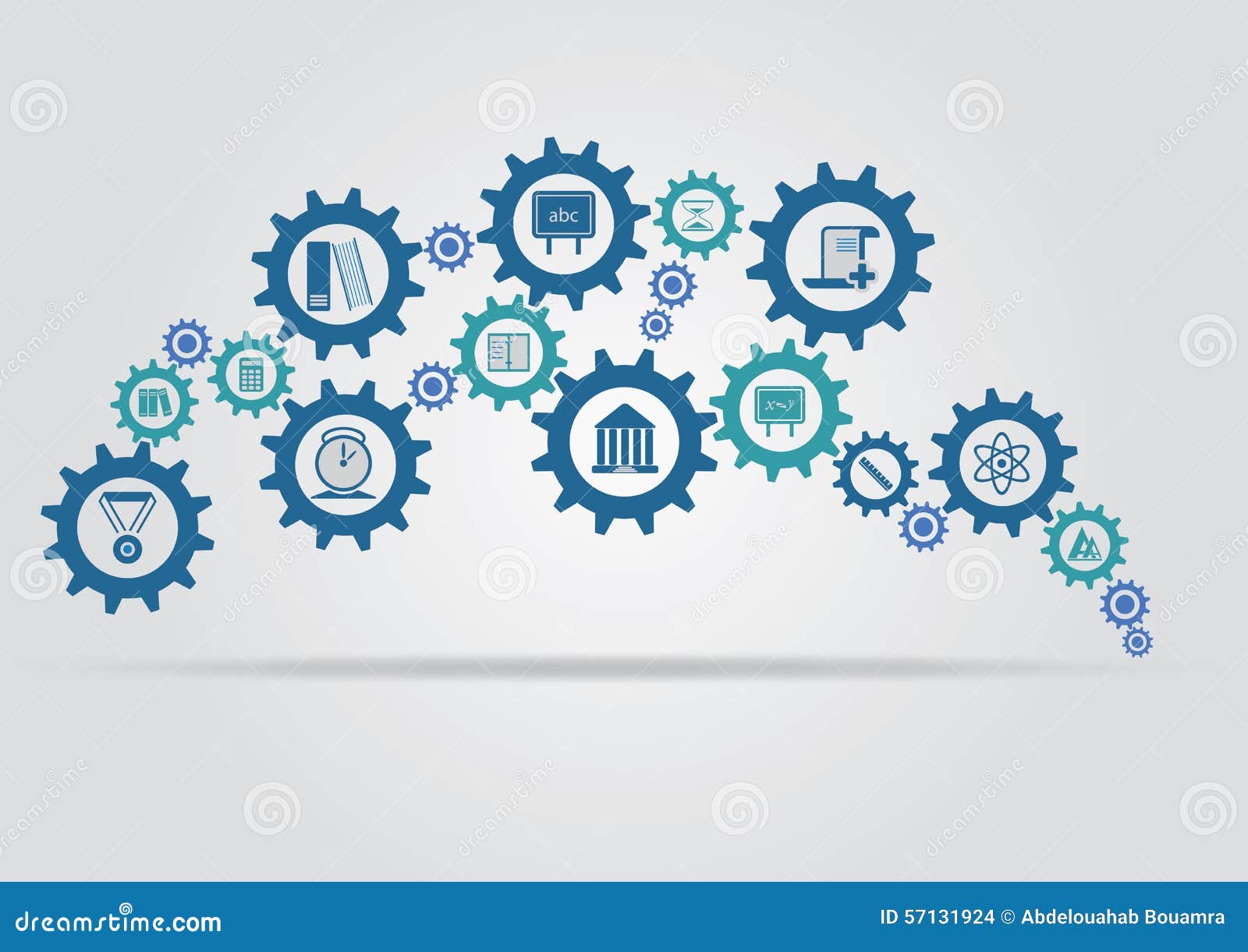 Education Mechanism Concept. Abstract Background With Connected Gears ...