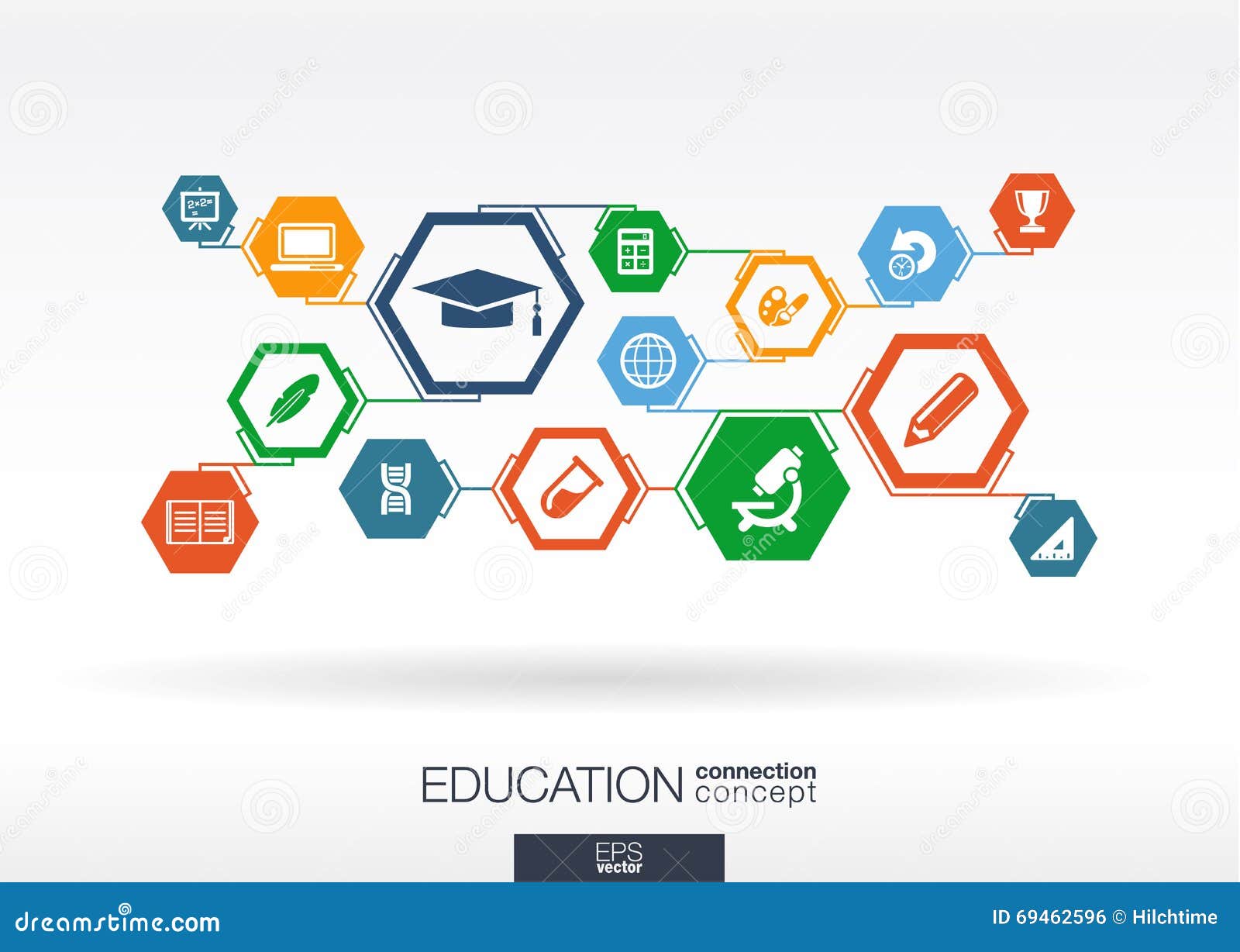 Education Network. Hexagon Abstract Background Stock Vector ...