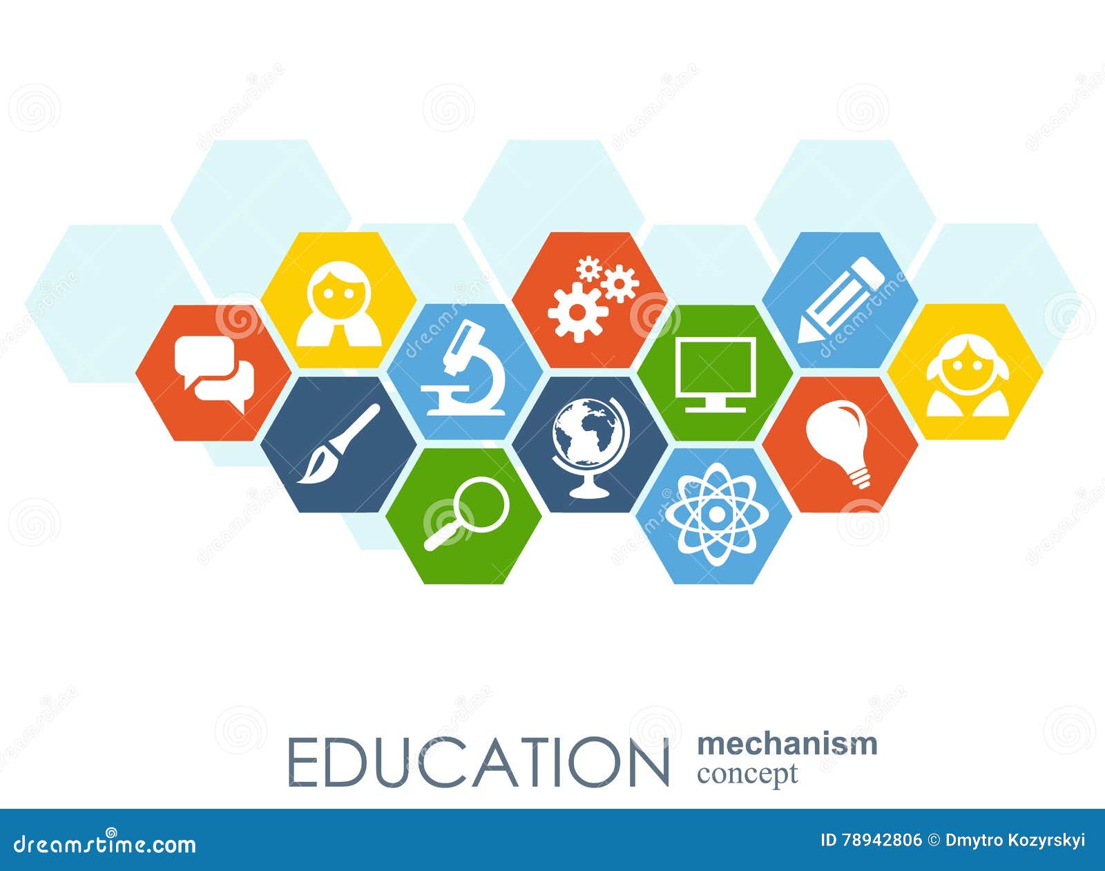 Education Network. Hexagon Abstract Background with Lines, Polygons ...
