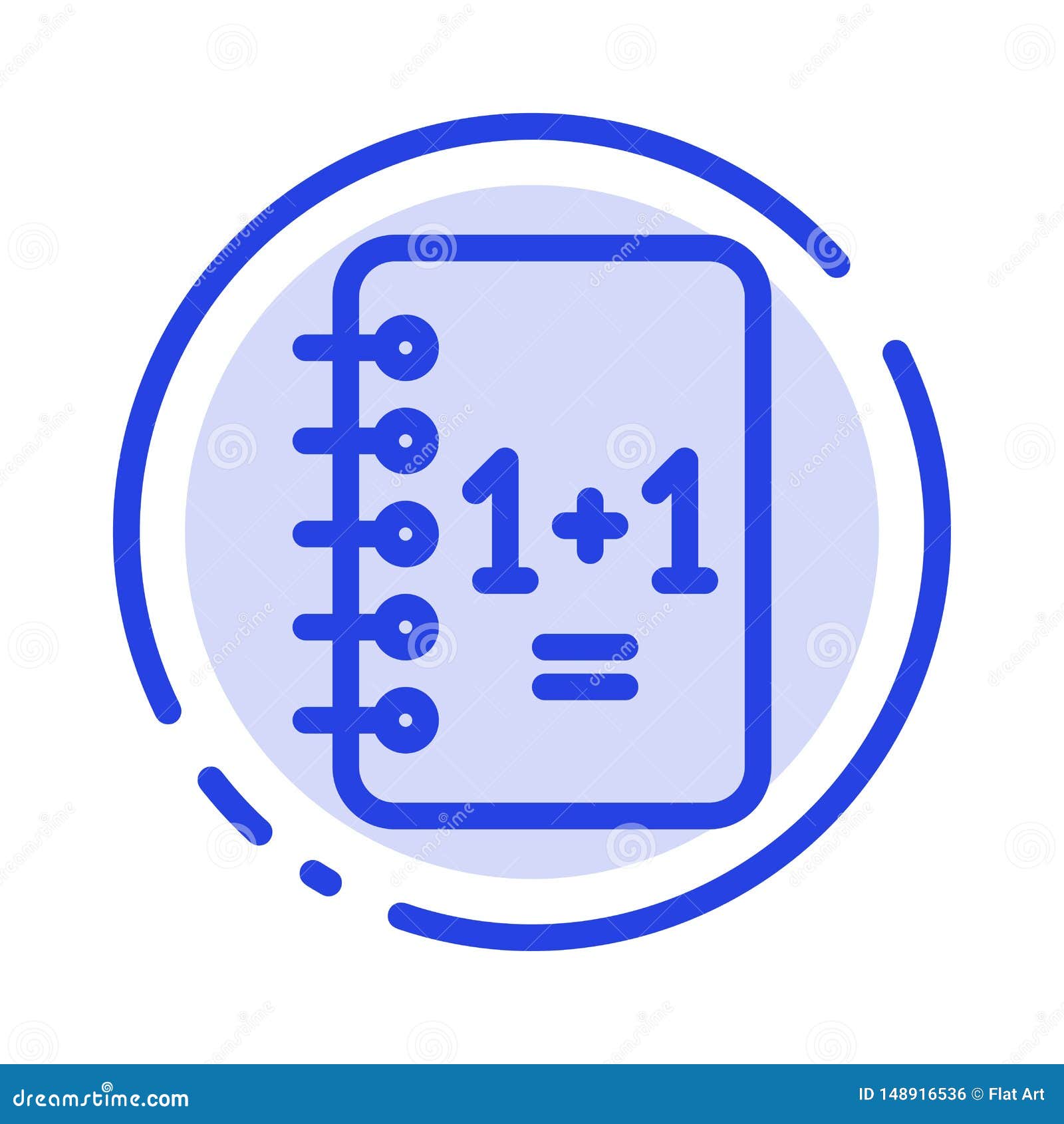 Education, Notebook, Notepad , 1+1 Blue Dotted Line Line Icon Stock ...