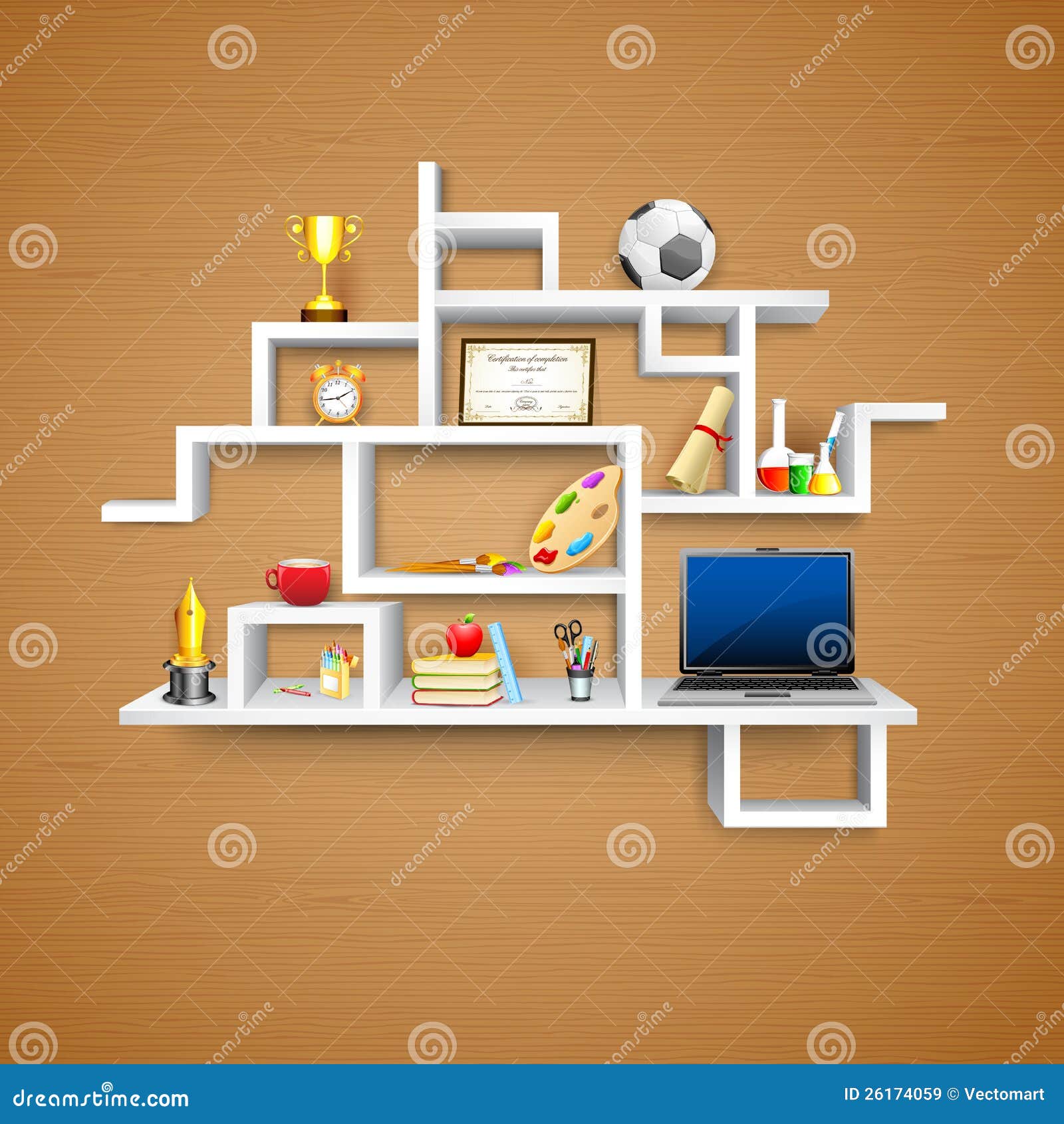 Education Object on Display Stock Vector - Illustration of container ...