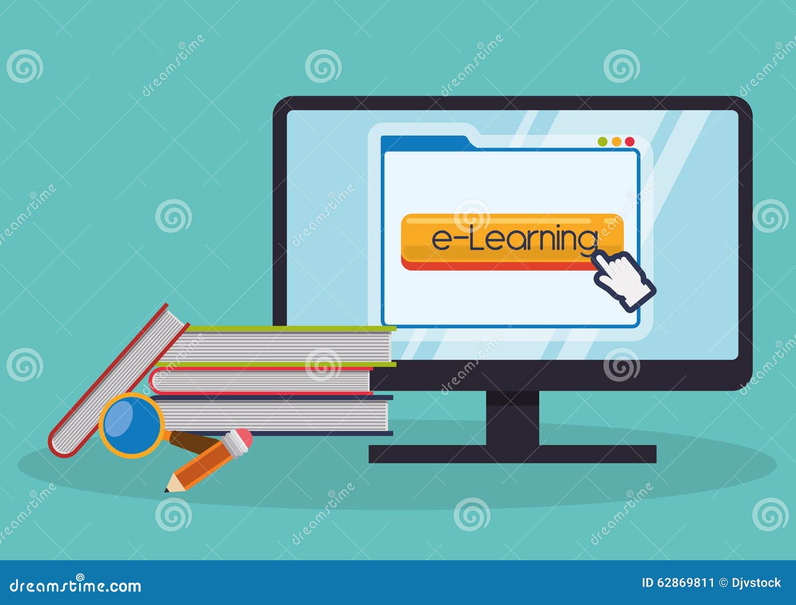 Education Online or Elearning Stock Illustration - Illustration of ...